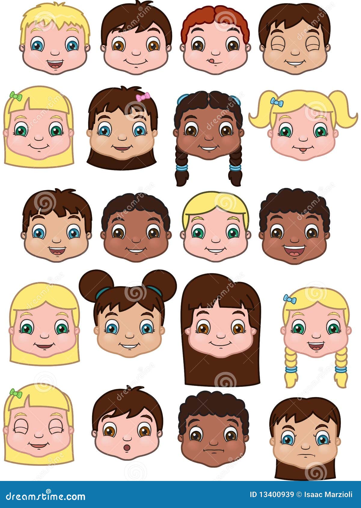 Kid Expressions stock vector. Illustration of face, hairstyle - 13400939