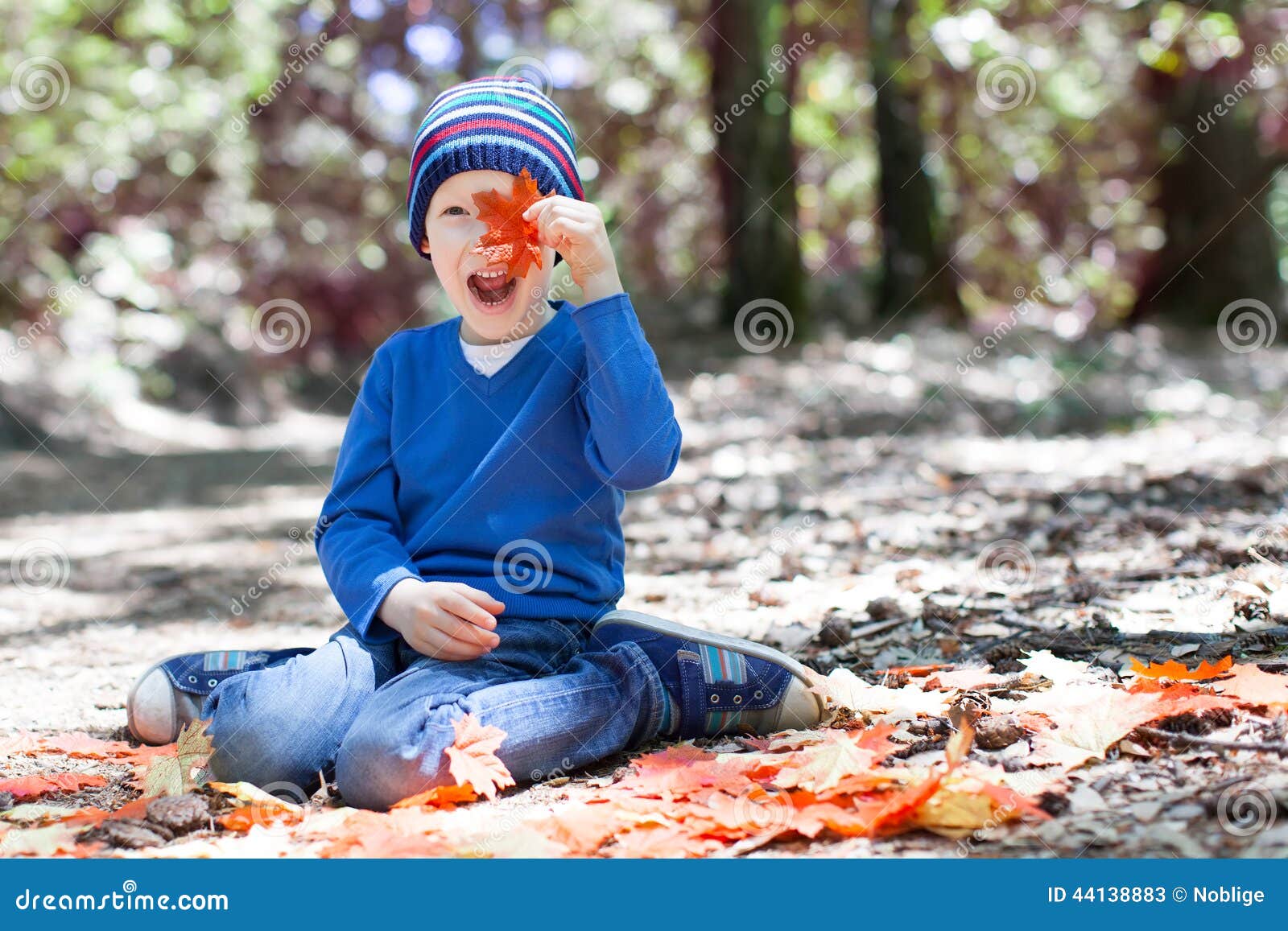 Kid at fall stock image. Image of adorable, people, male - 44138883