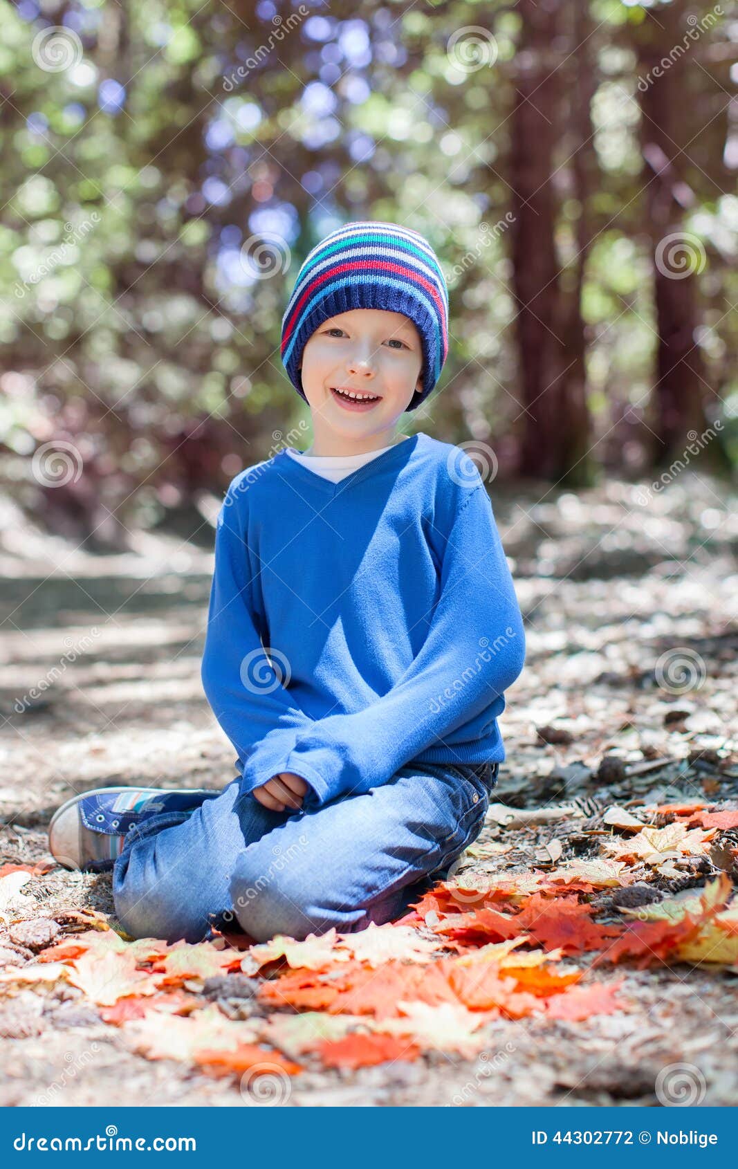 Kid at fall stock photo. Image of little, park, forest - 44302772