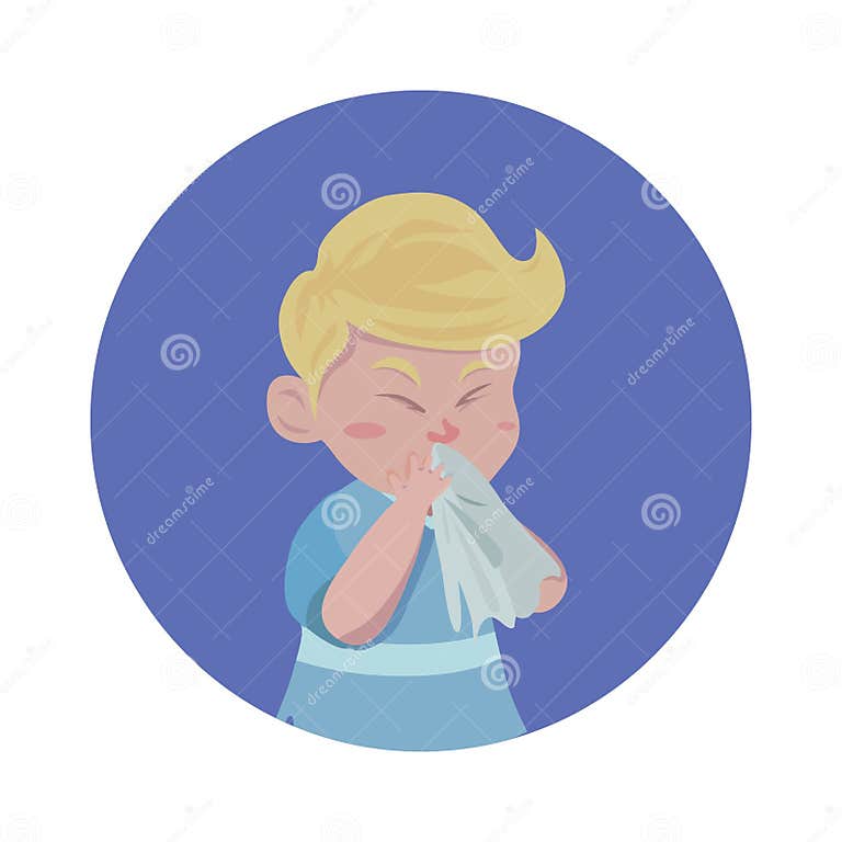 Kid Feeling Sick. Vector Illustration Decorative Design Stock Vector ...
