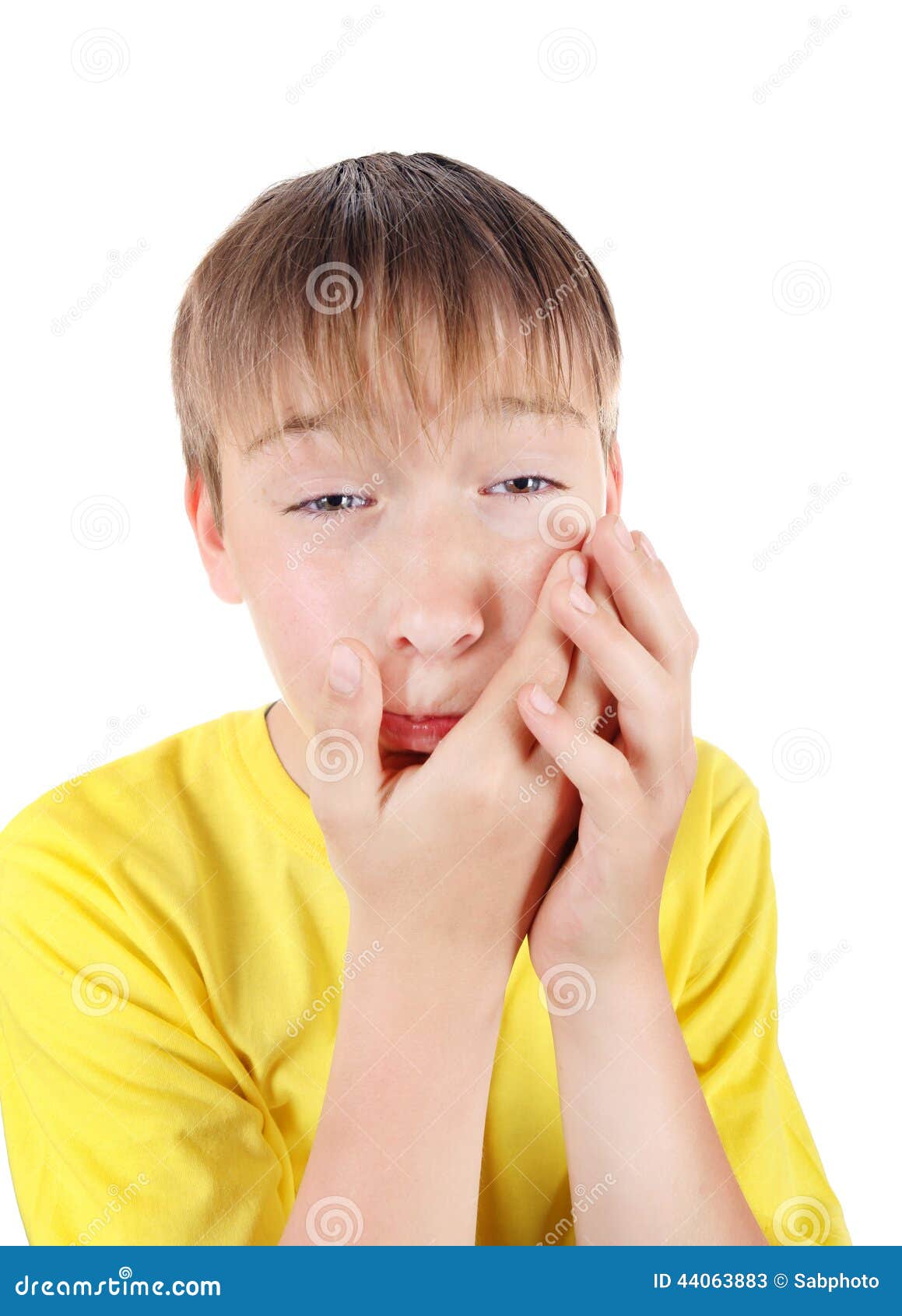 Kid feels Toothache stock image. Image of problem, pain - 44063883
