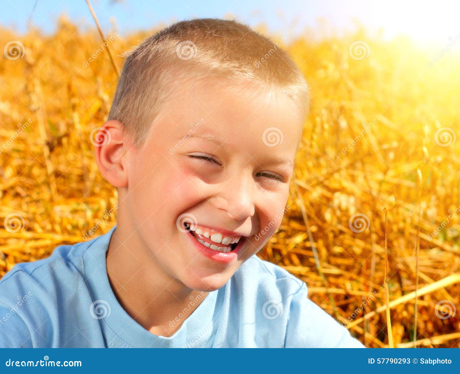 Kid in the Field stock image. Image of happy, flare, handsome - 57790293