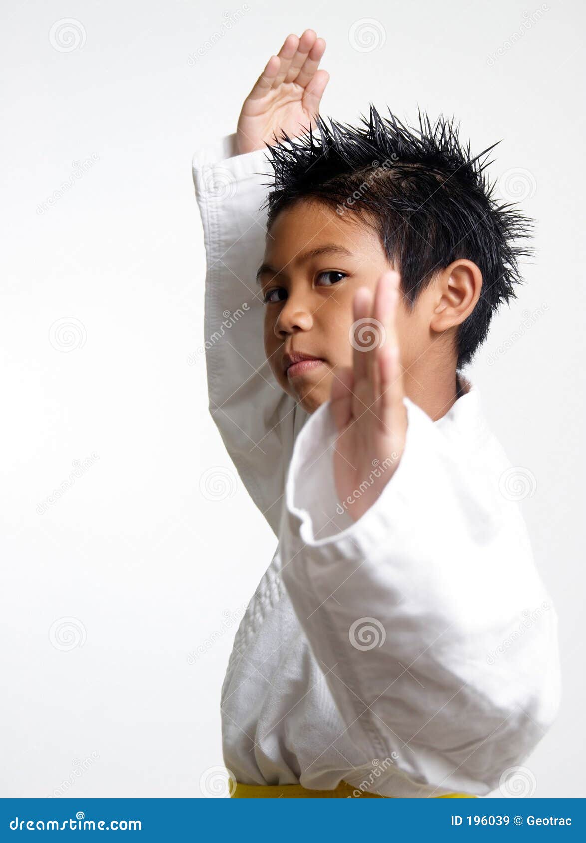 Kid in fighting stance stock image. Image of belt, sport - 196039