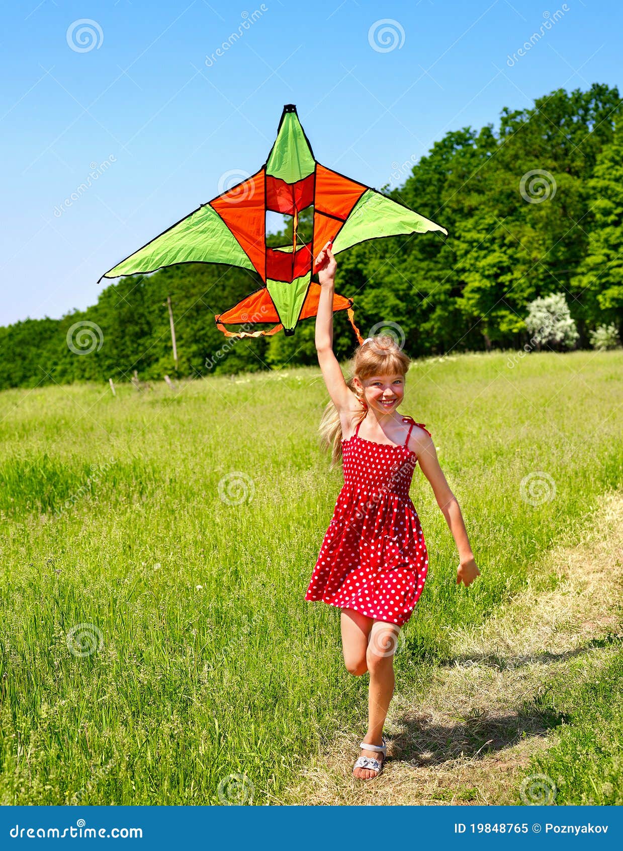 Kid flying kite outdoor. stock image. Image of kite, outside - 19848765