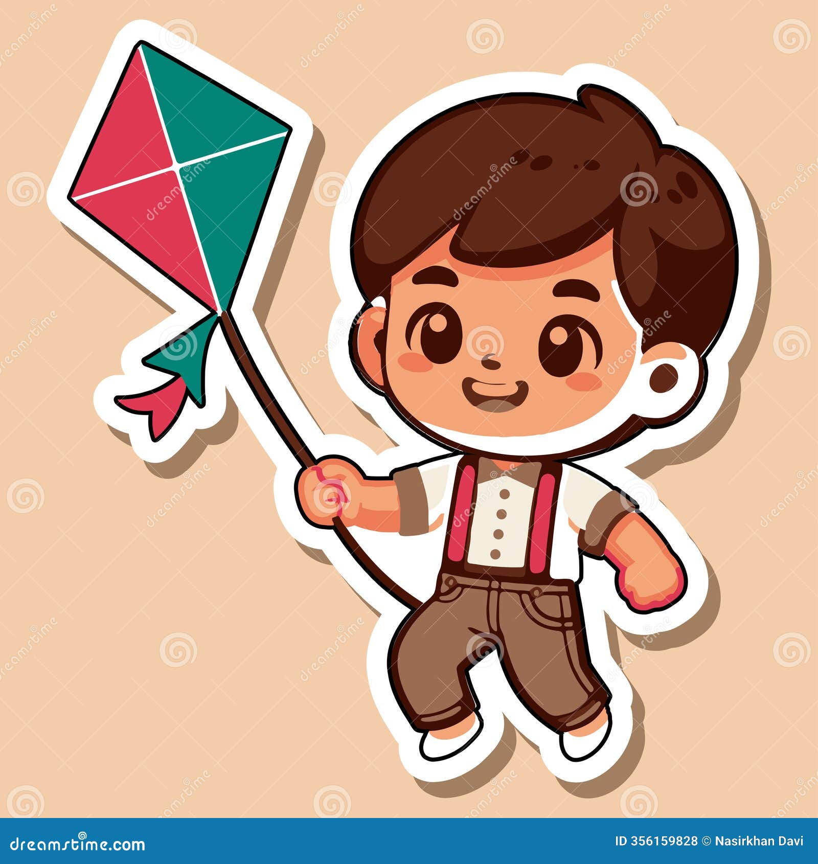 Kite Sticker. Vector Illustration | CartoonDealer.com #66456898