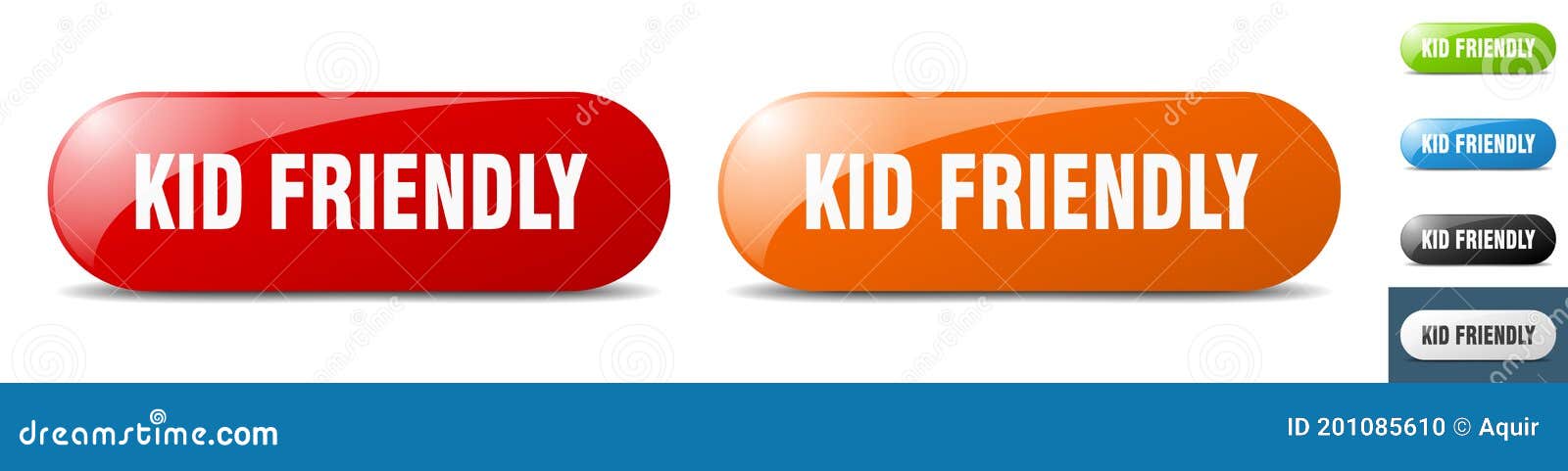 Kid Friendly Button. Key. Sign. Push Button Set Stock Vector ...