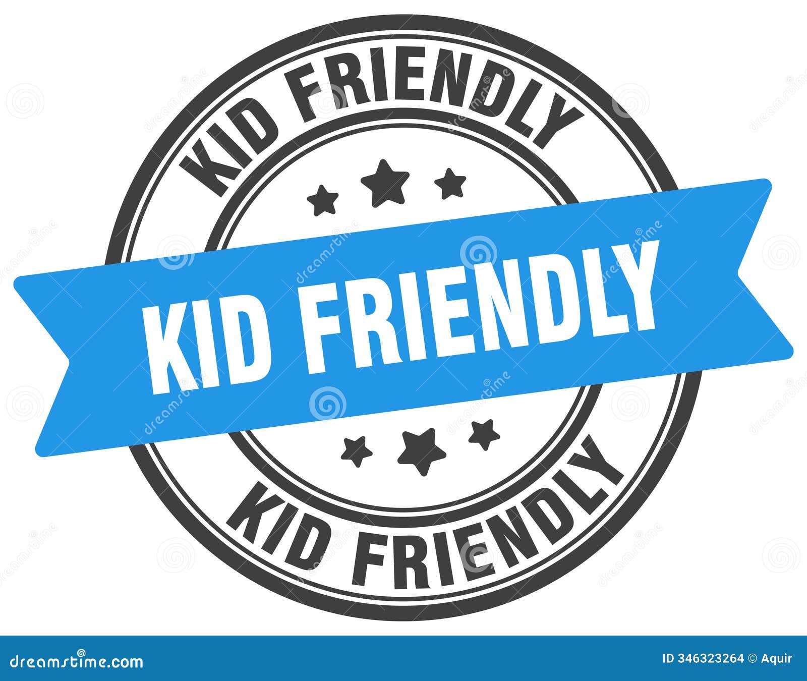 Kid Friendly Stamp. Kid Friendly Label On Transparent Background. Round ...