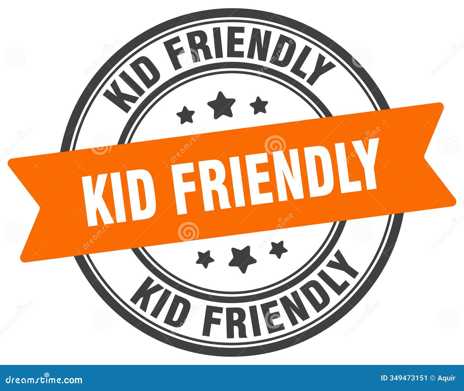 Kid Friendly Stamp. Kid Friendly Label on Transparent Background. Round ...
