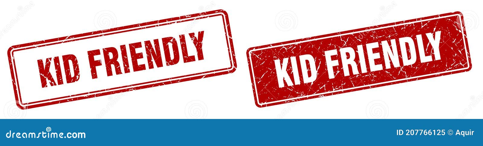 Kid Friendly Stamp Set. Kid Friendly Square Grunge Sign Stock Vector ...