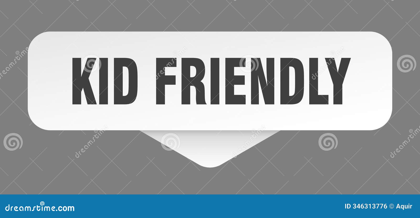 Kid Friendly Sticker. Kid Friendly Sign Isolated on Gray Background ...