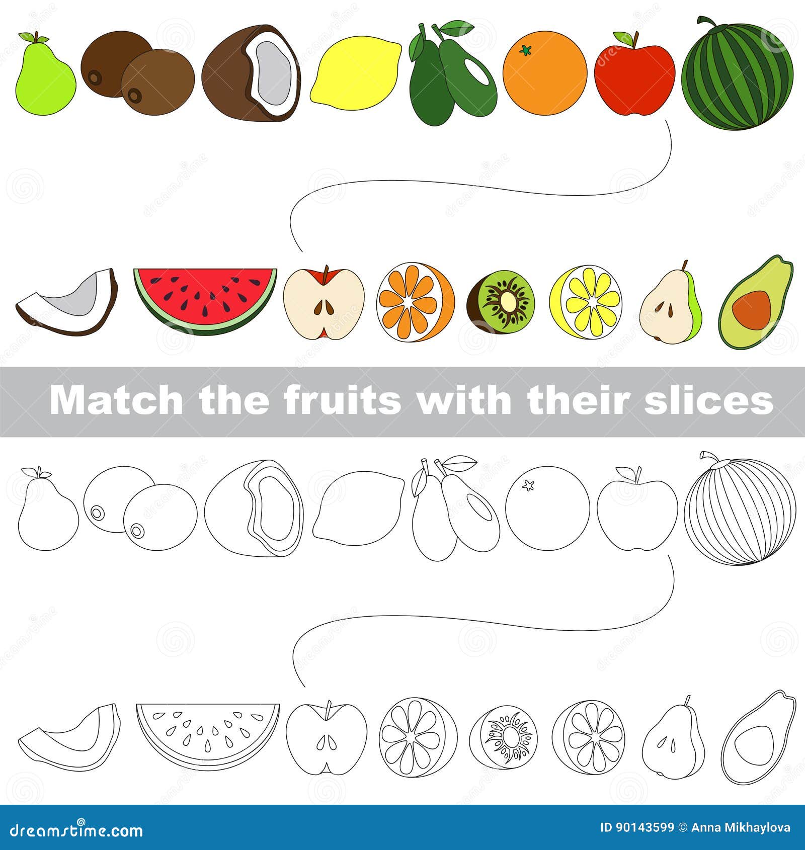 The Kid Game To Find Relevant Pair of Objects. Stock Vector ...