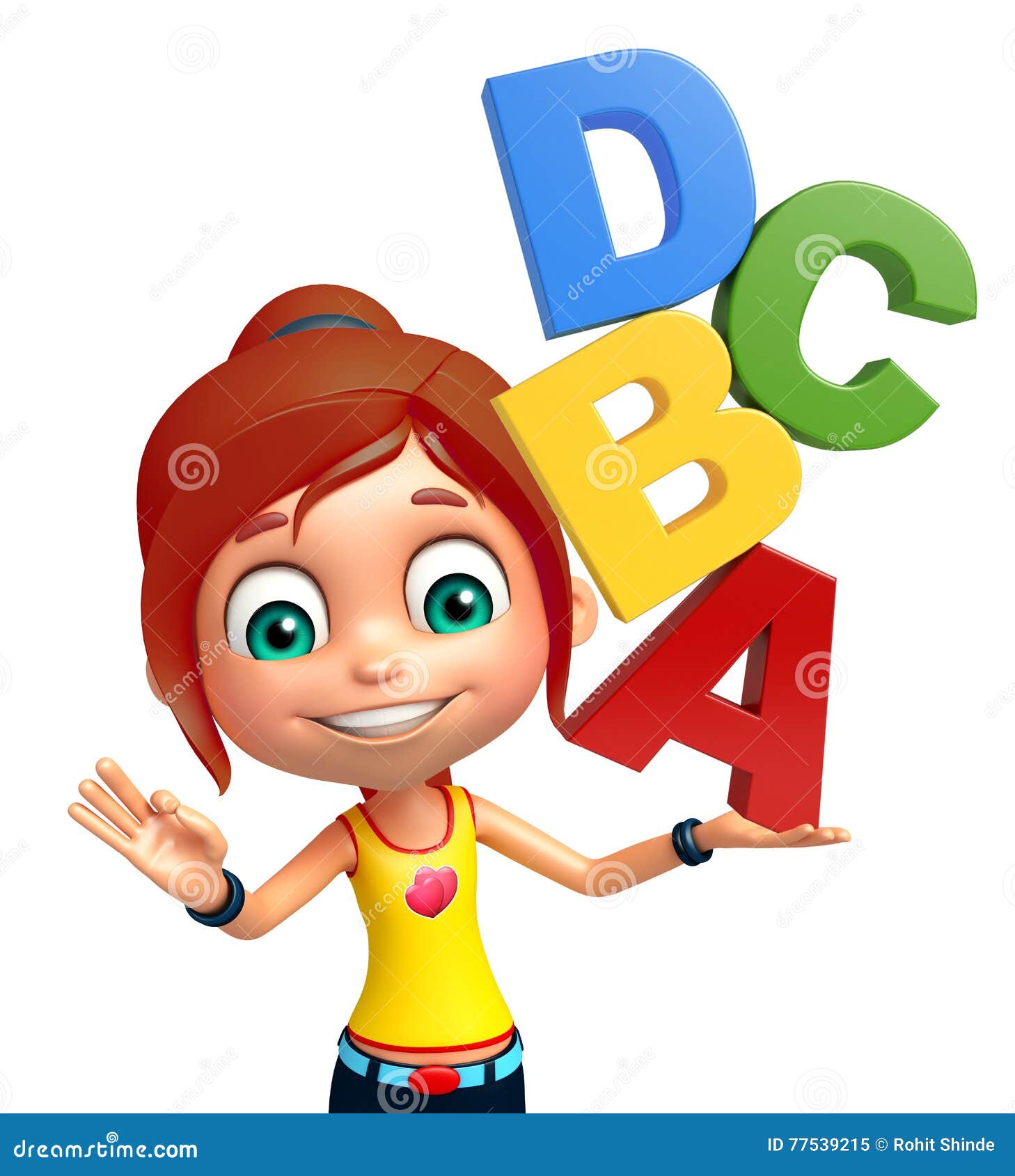 Kid Boy With Abcd Sign Royalty-Free Cartoon | CartoonDealer.com #77498117