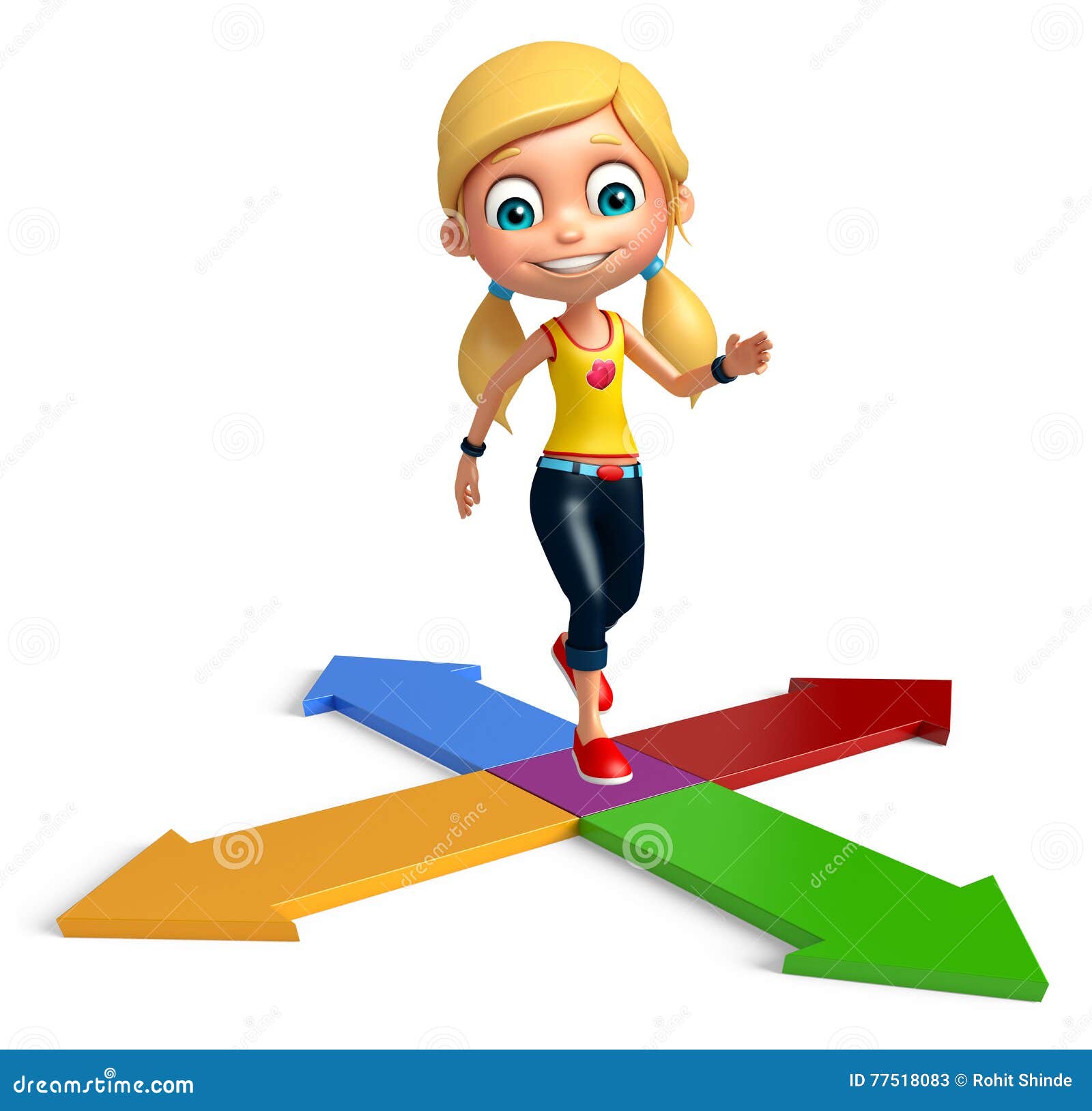 Kid girl with Arrow stock illustration. Illustration of character ...