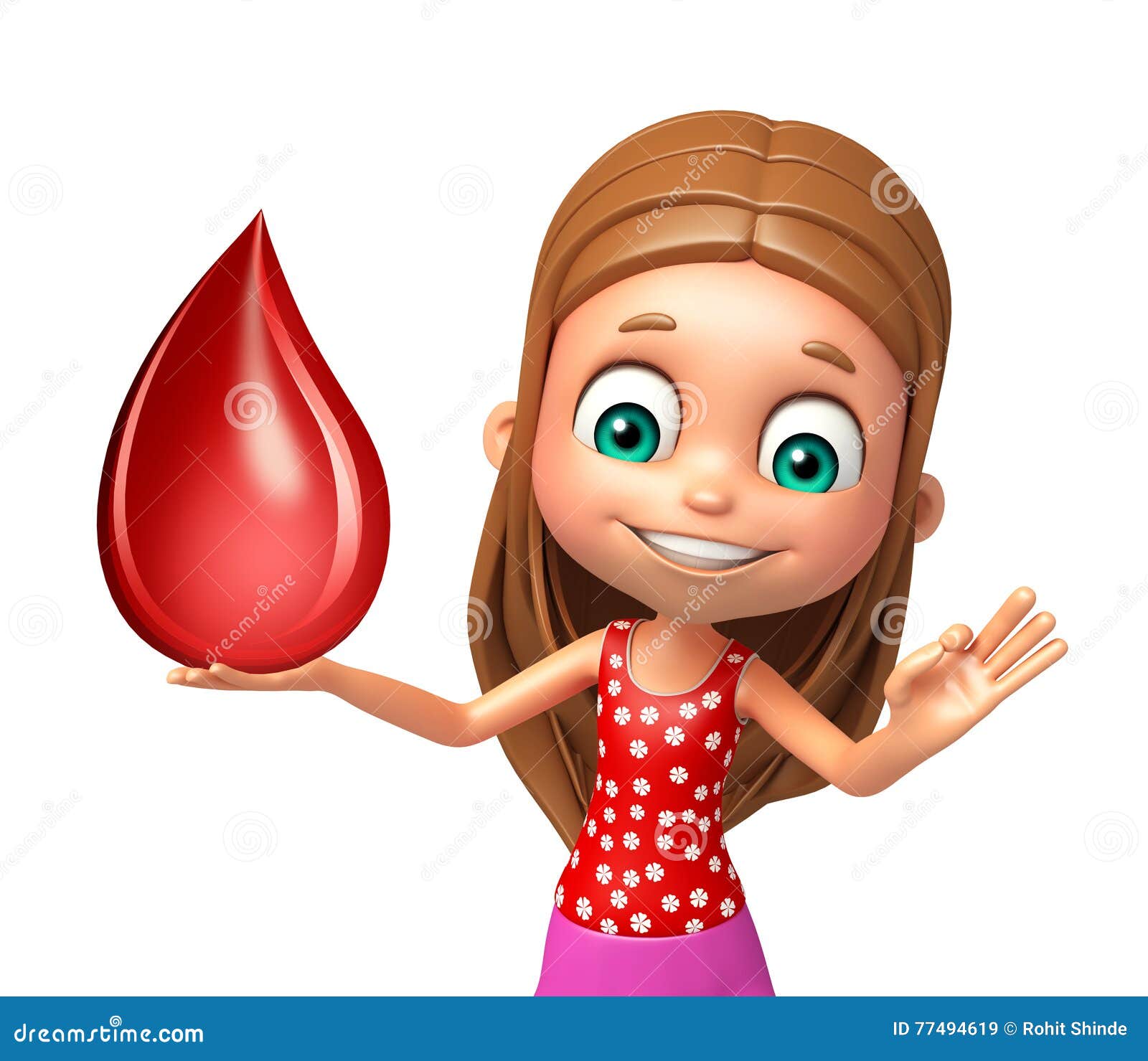 Kid girl with Blood Drop stock illustration. Illustration of education ...