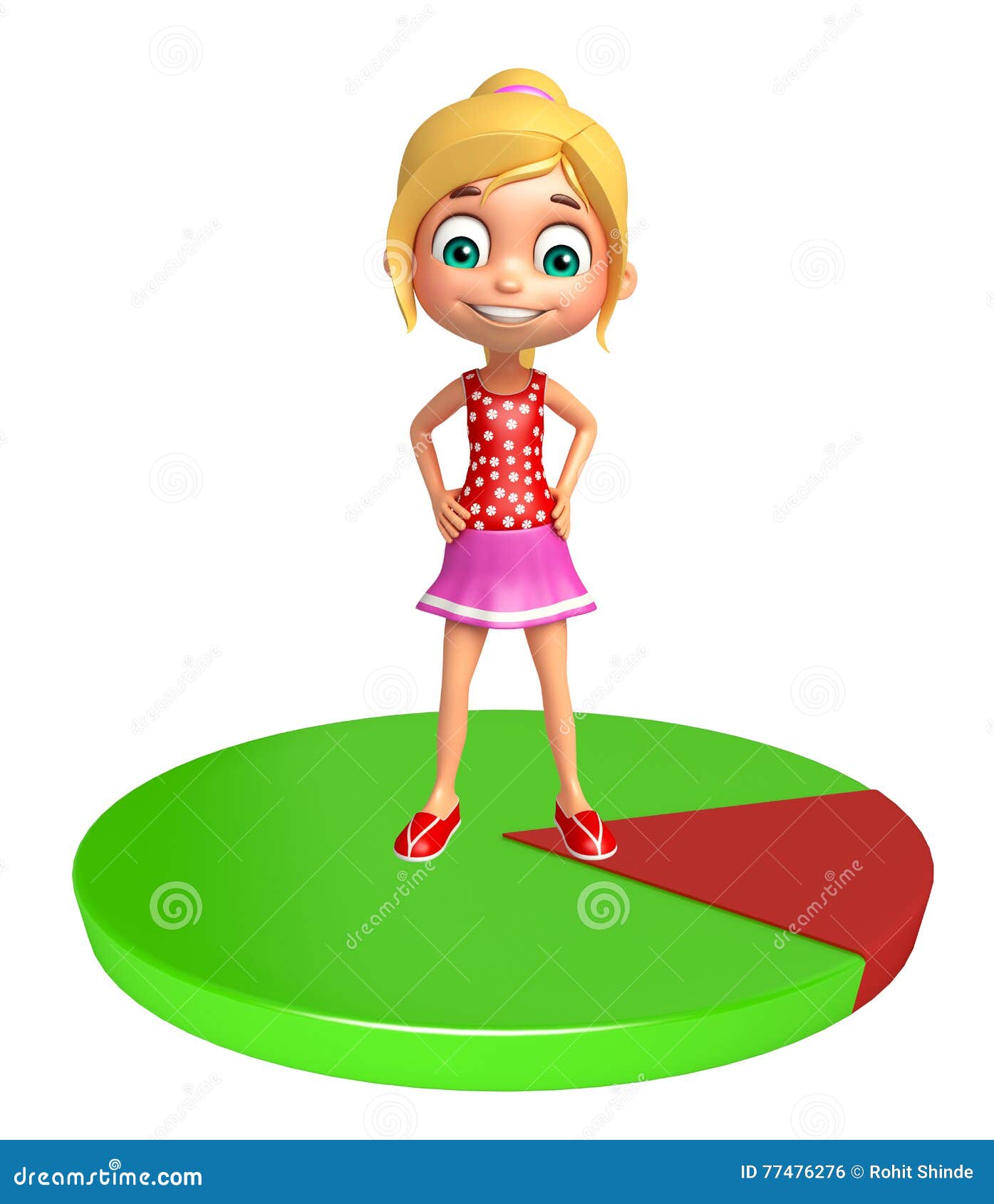 Kid girl with Circle stock illustration. Illustration of smile - 77476276