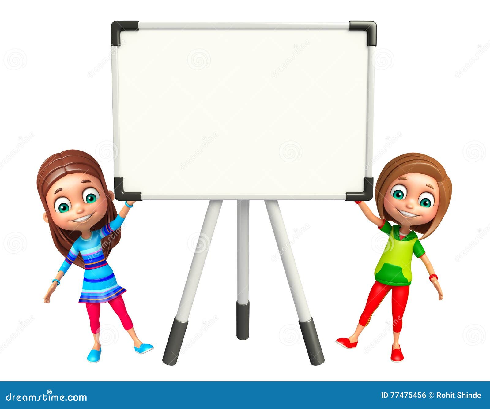 Kid Girl with Display Board Stock Illustration - Illustration of cute ...