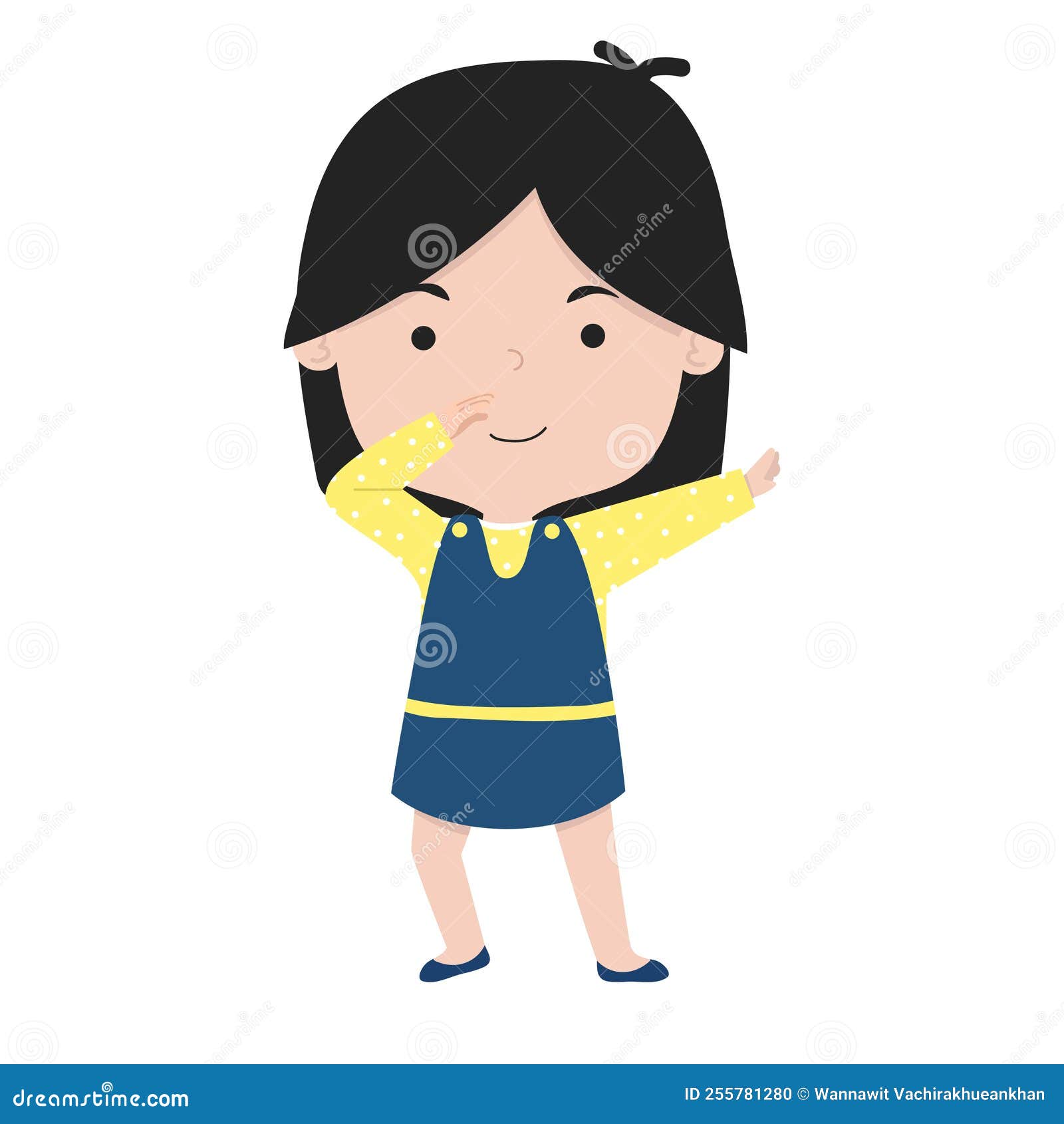 Kid Girl Doing Dabbing Movement Stock Vector - Illustration of corridor ...