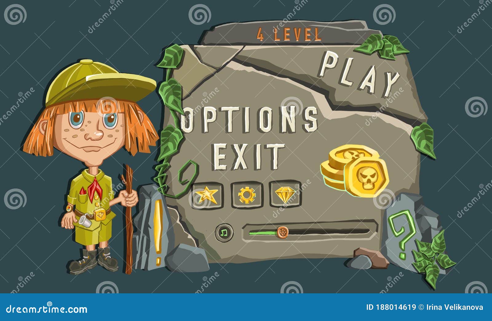 Kid Girl Explorer Following Path Stock Vector - Illustration of ...