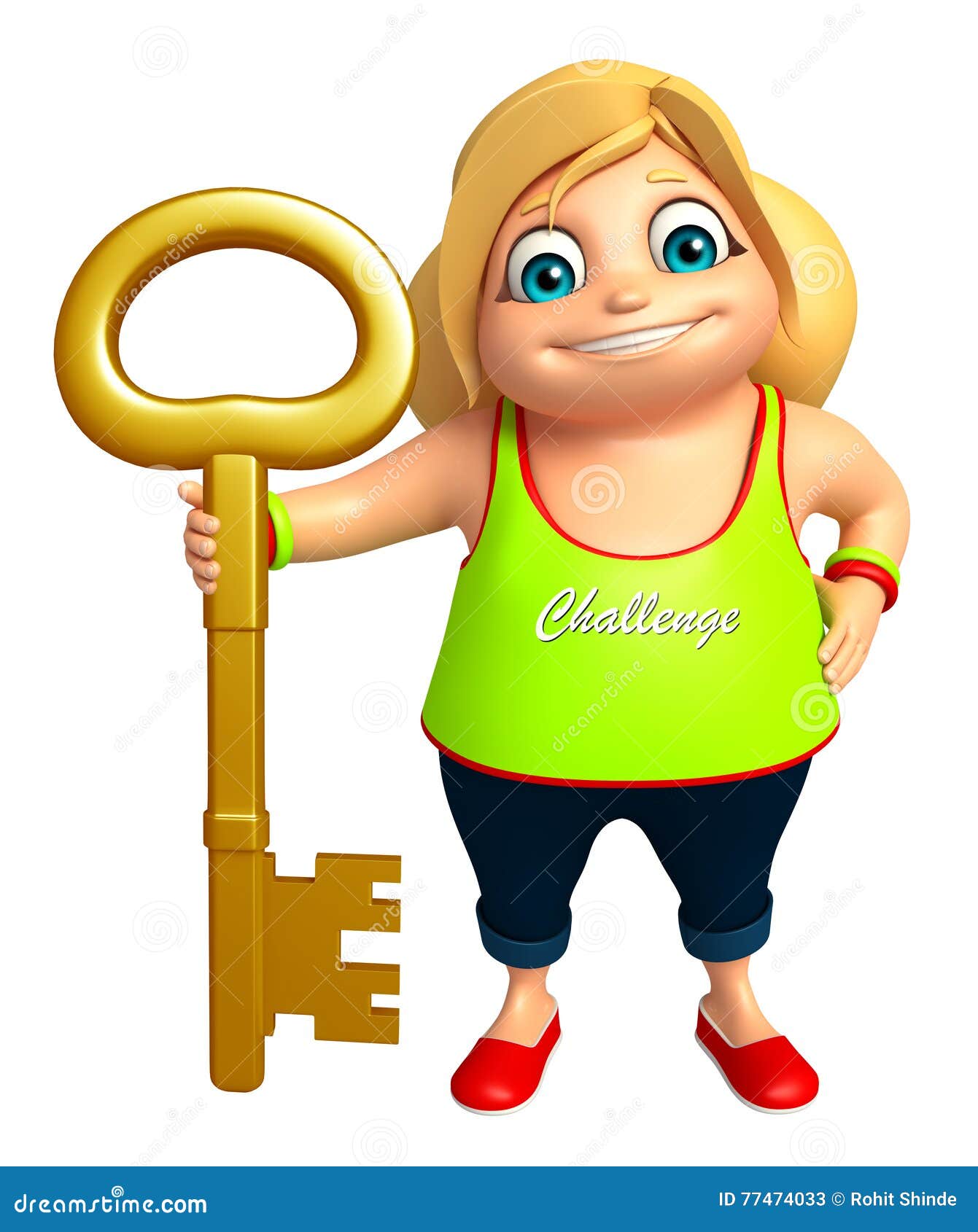 Kid girl with Key stock illustration. Illustration of activity - 77474033