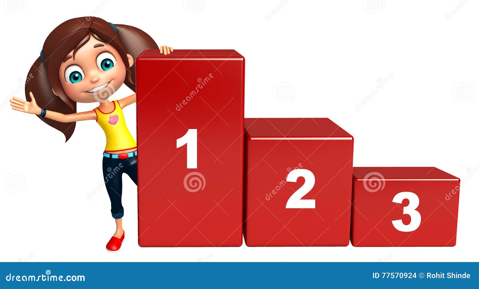 Kid girl with Level stock illustration. Illustration of girl - 77570924