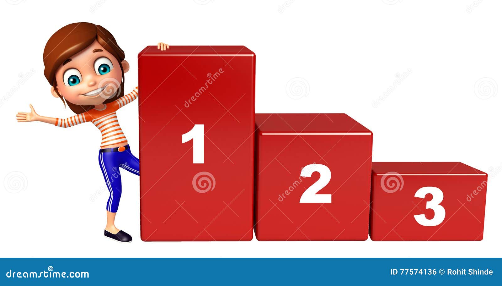 Kid girl with Level stock illustration. Illustration of young - 77574136