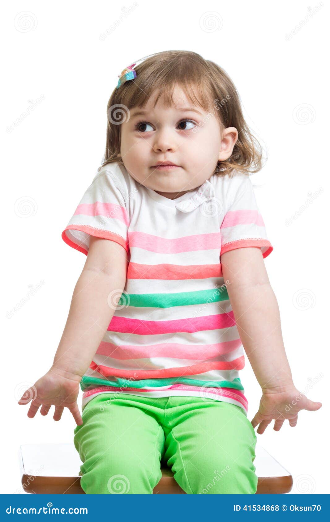 Kid Girl Looks Puzzled, Isolated Stock Photo - Image of astonished ...