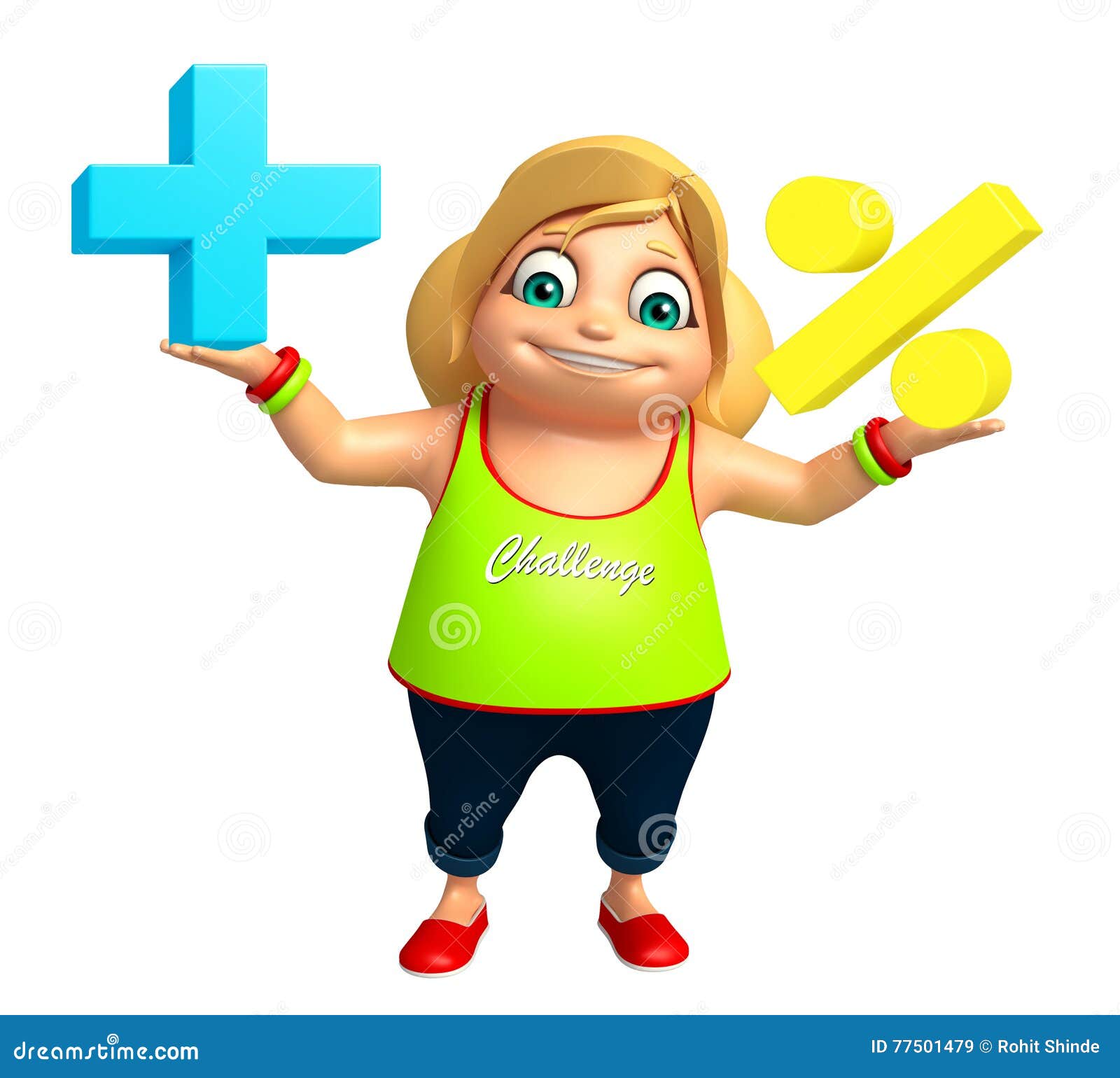 Kid girl with Math sign stock illustration. Illustration of read - 77501479