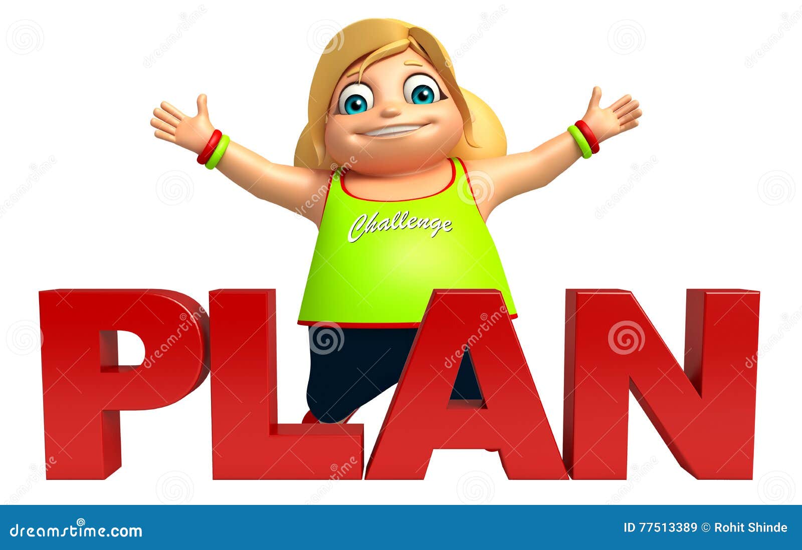 Kid girl with Plan sign stock illustration. Illustration of school ...