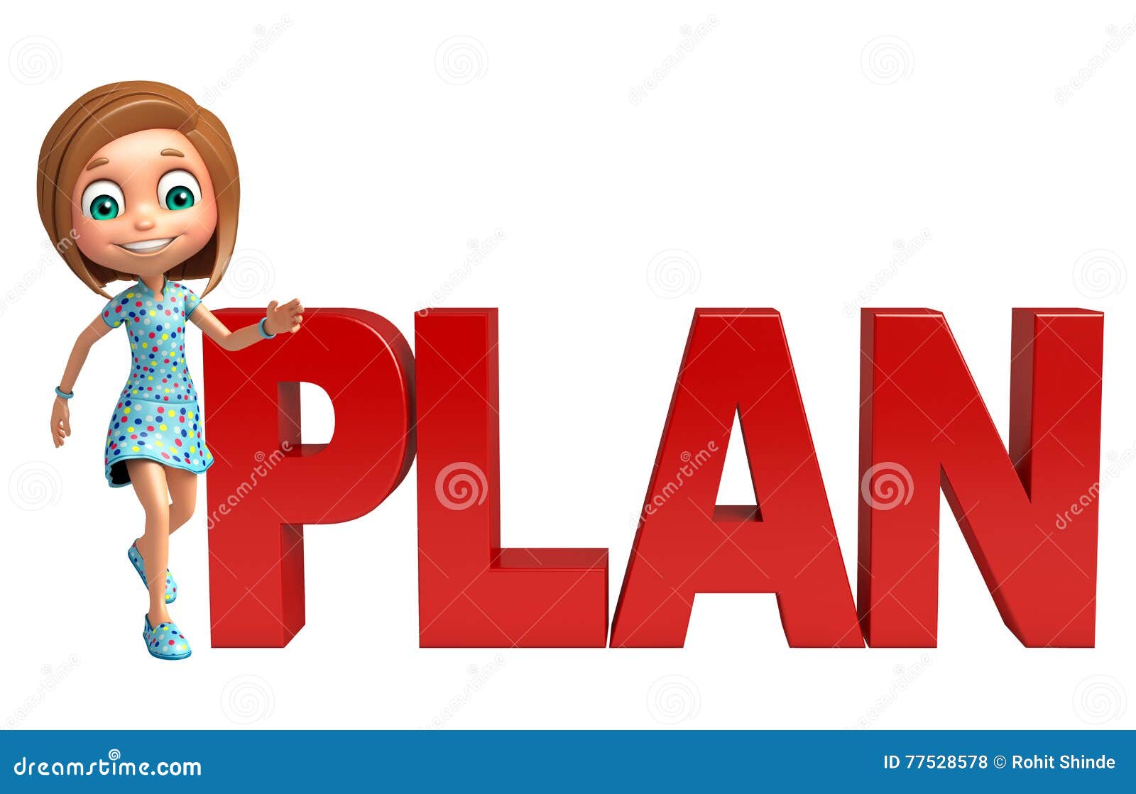 Kid girl with Plan sign stock illustration. Illustration of activity ...