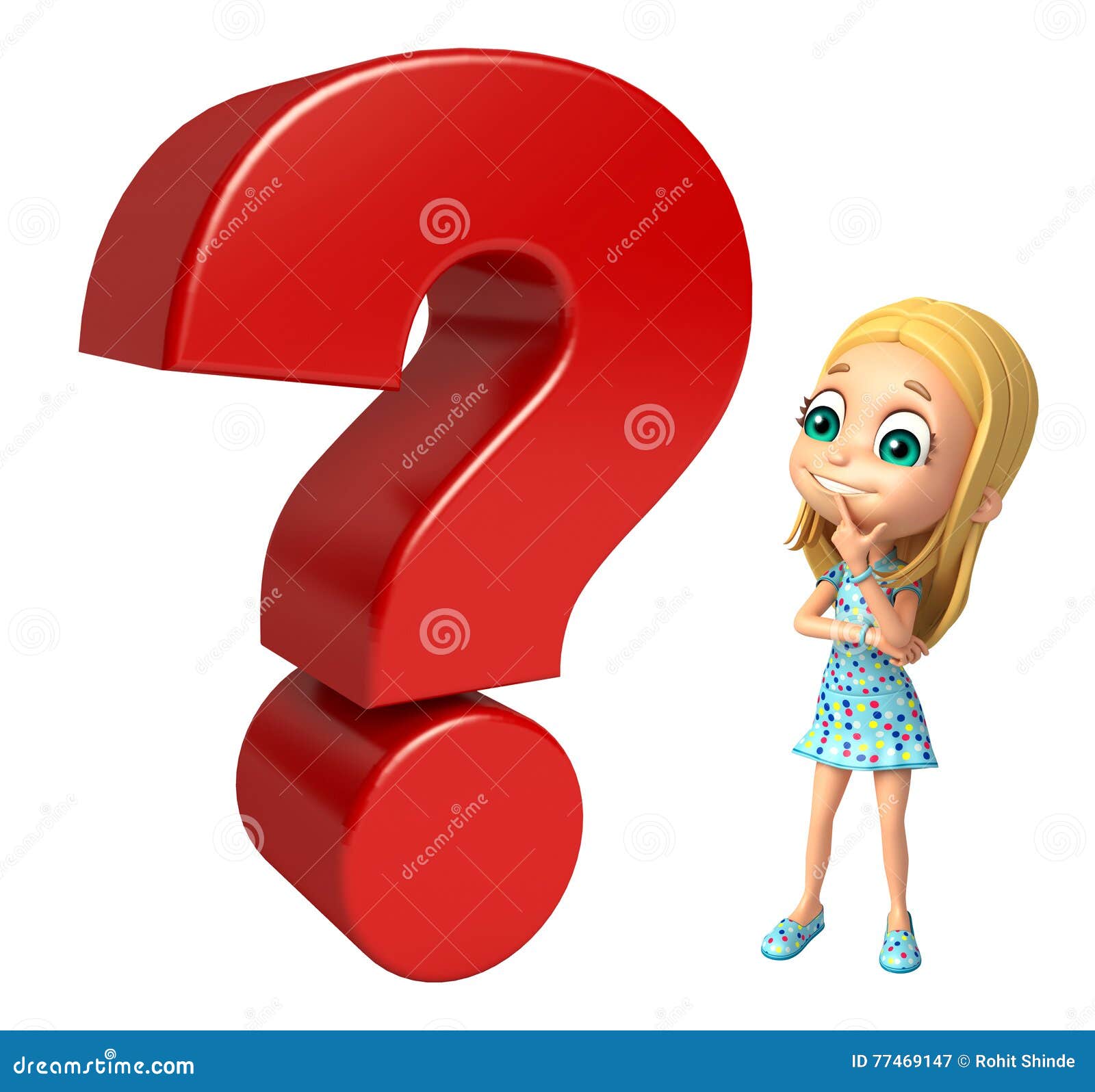 Kid Girl With Question Mark Sign Royalty-Free Illustration ...