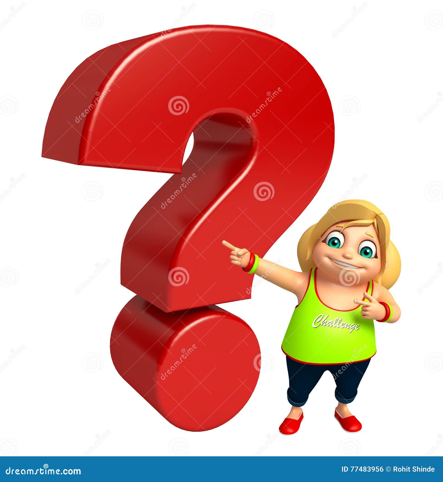 Kid Girl with Question Mark Sign Stock Illustration - Illustration of ...