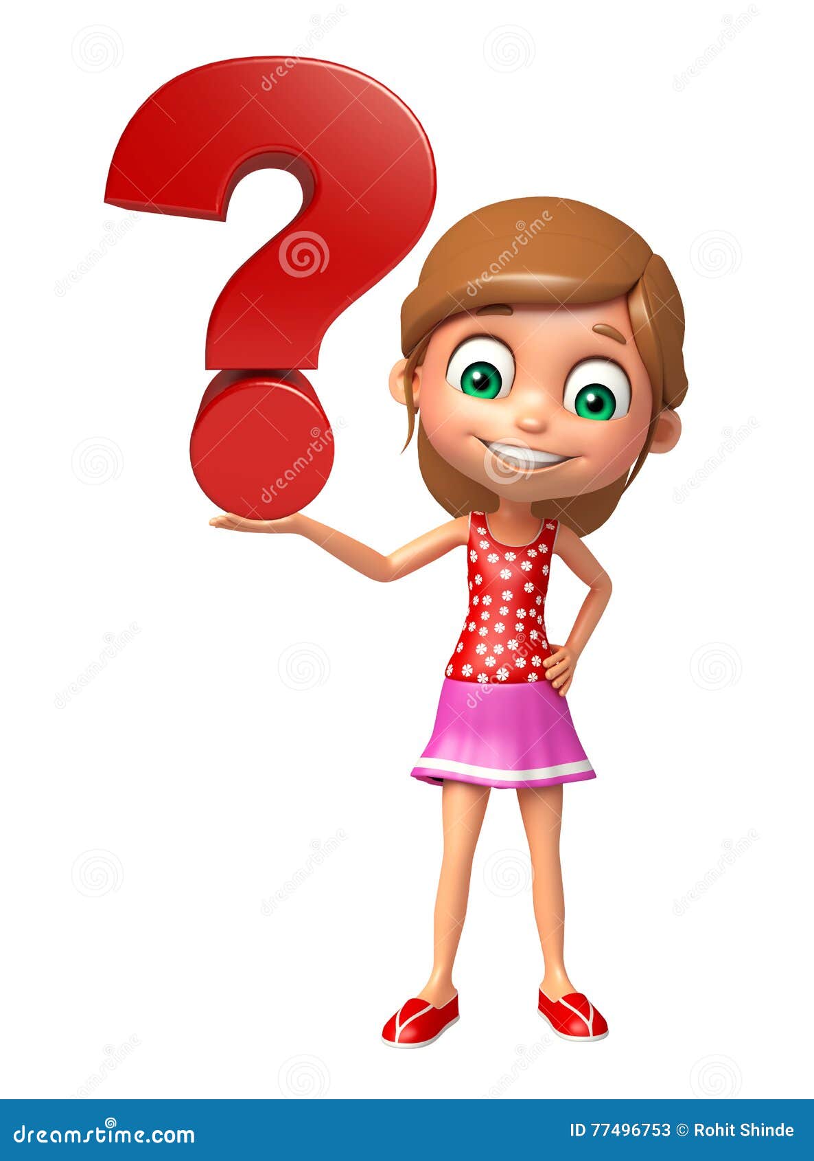 Question Mark Cartoon Girl