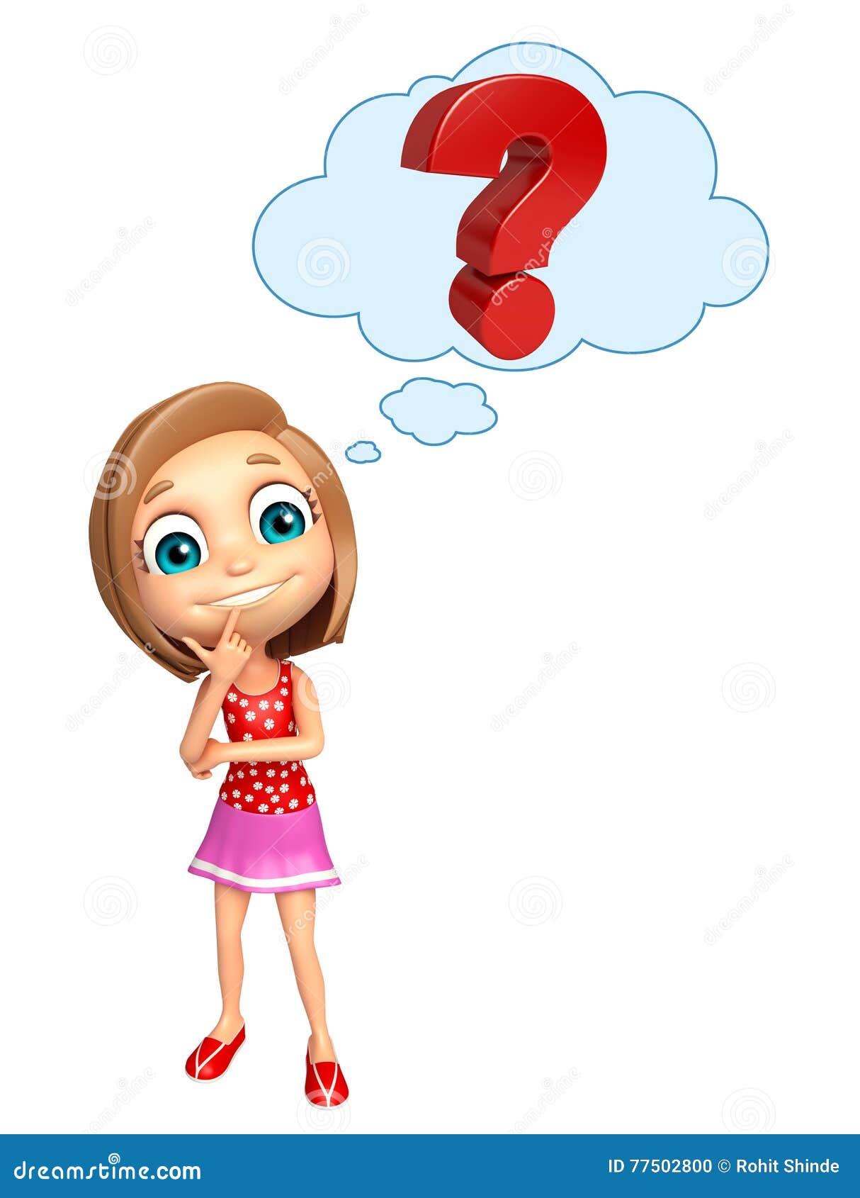 Kid Girl with Question Mark Sign Stock Illustration - Illustration of ...