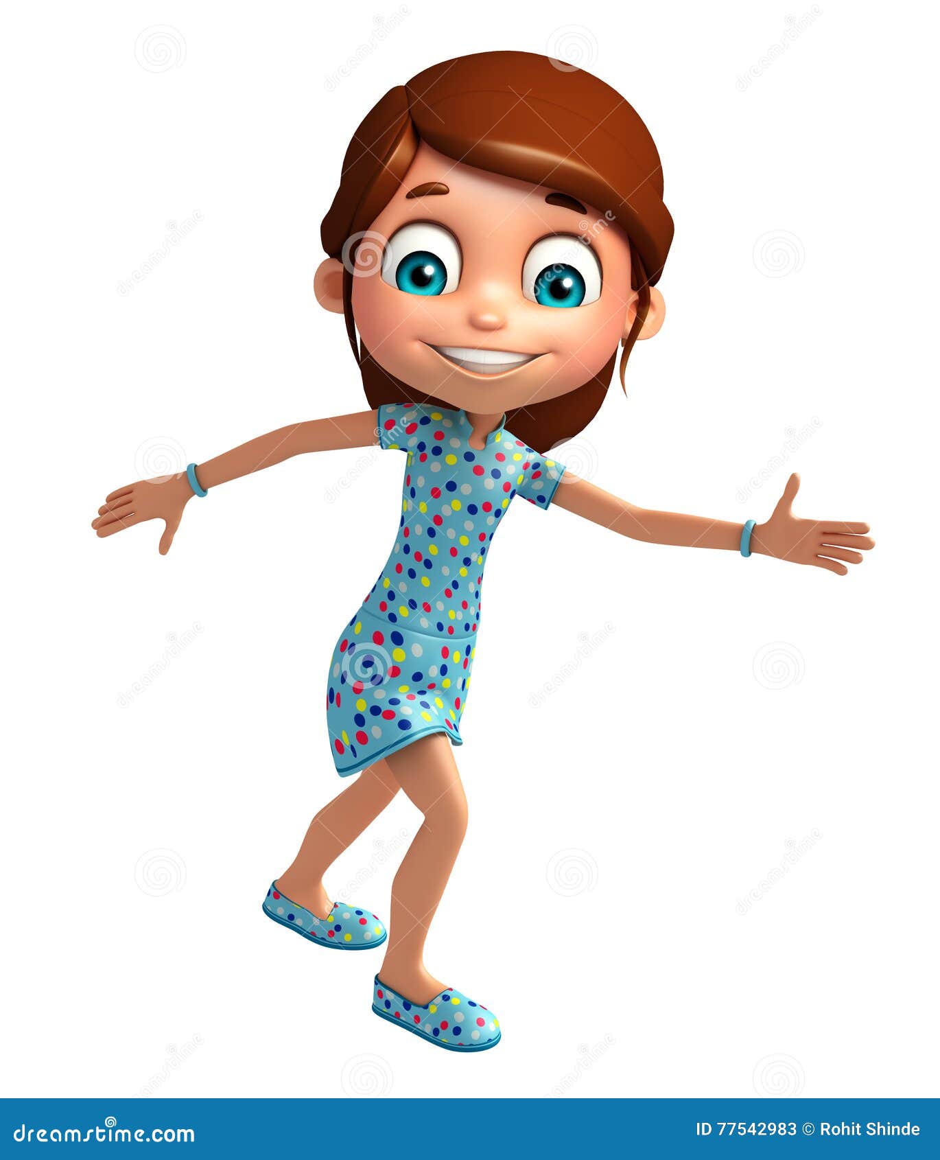 Kid girl with Running pose stock illustration. Illustration of isolated ...