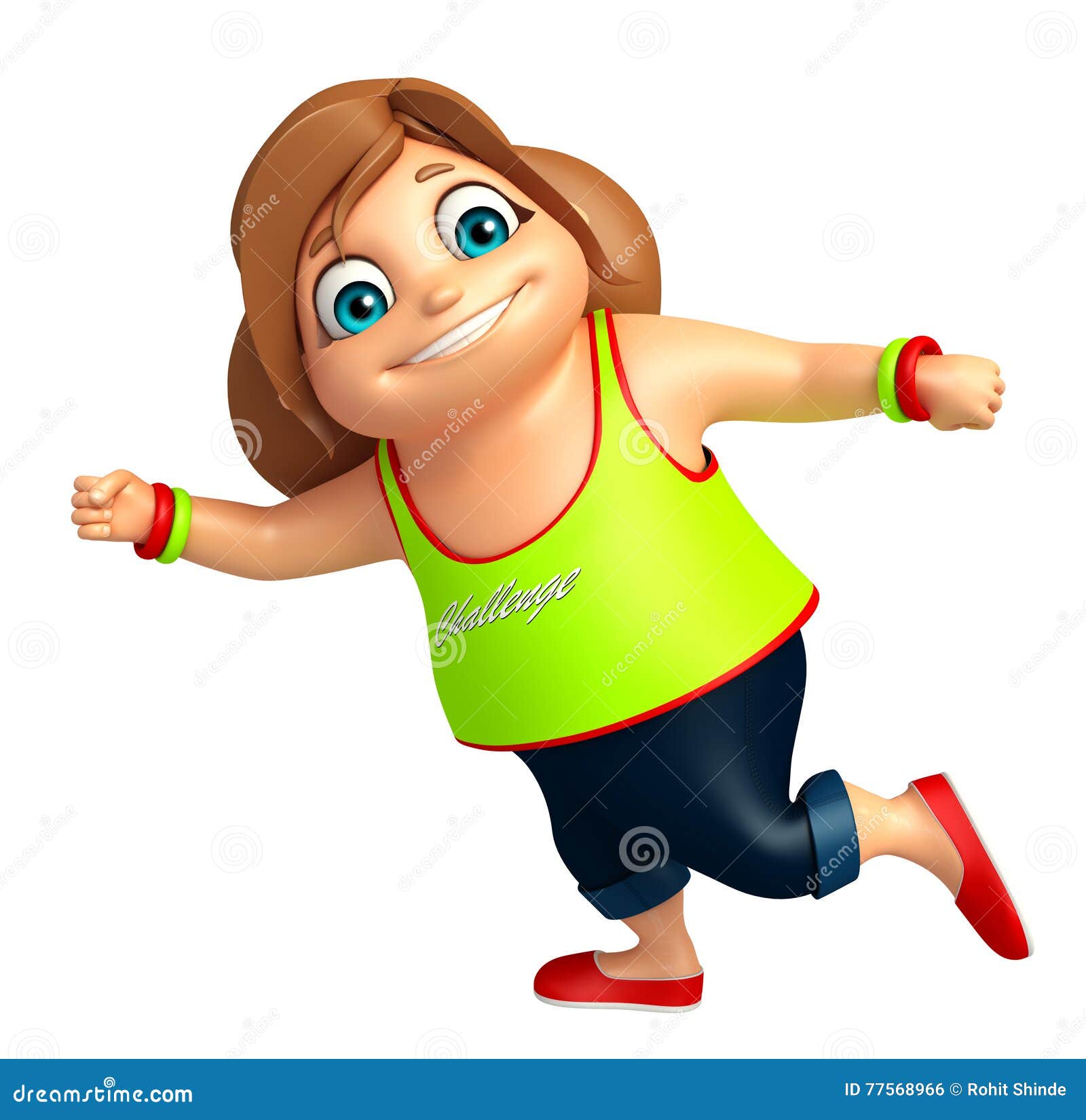 Kid girl with Running pose stock illustration. Illustration of student ...