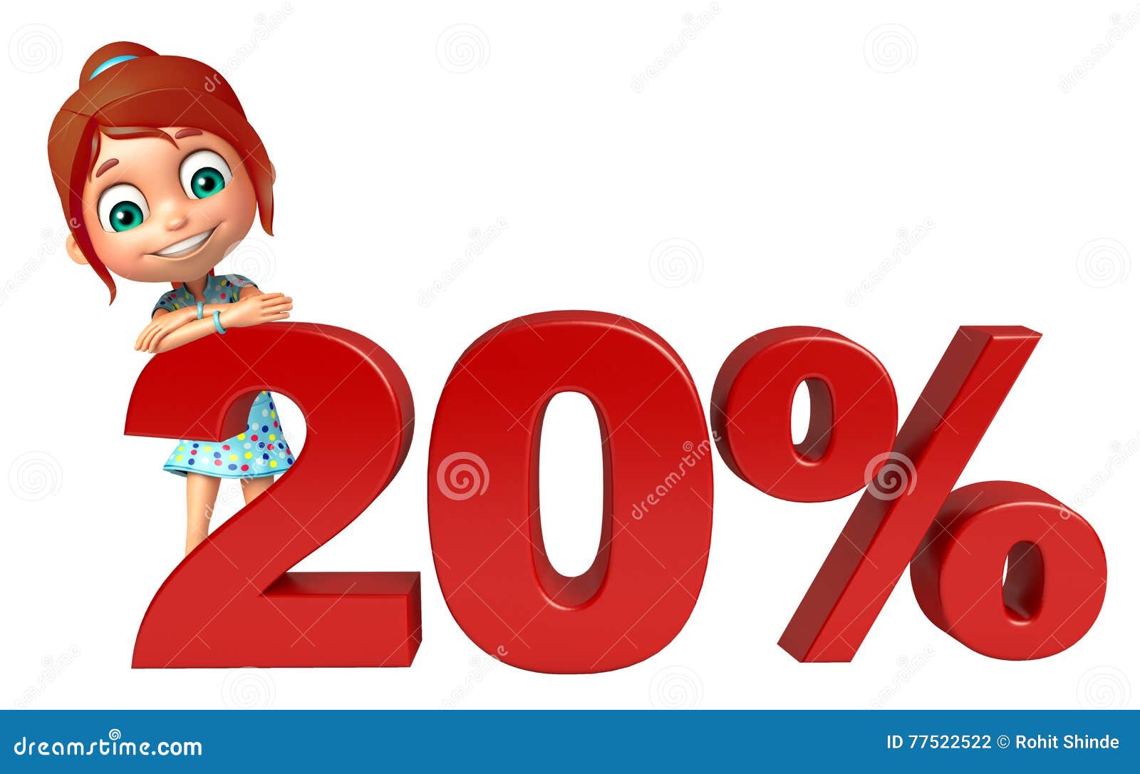 Kid girl with 20 Sign stock illustration. Illustration of clipart ...
