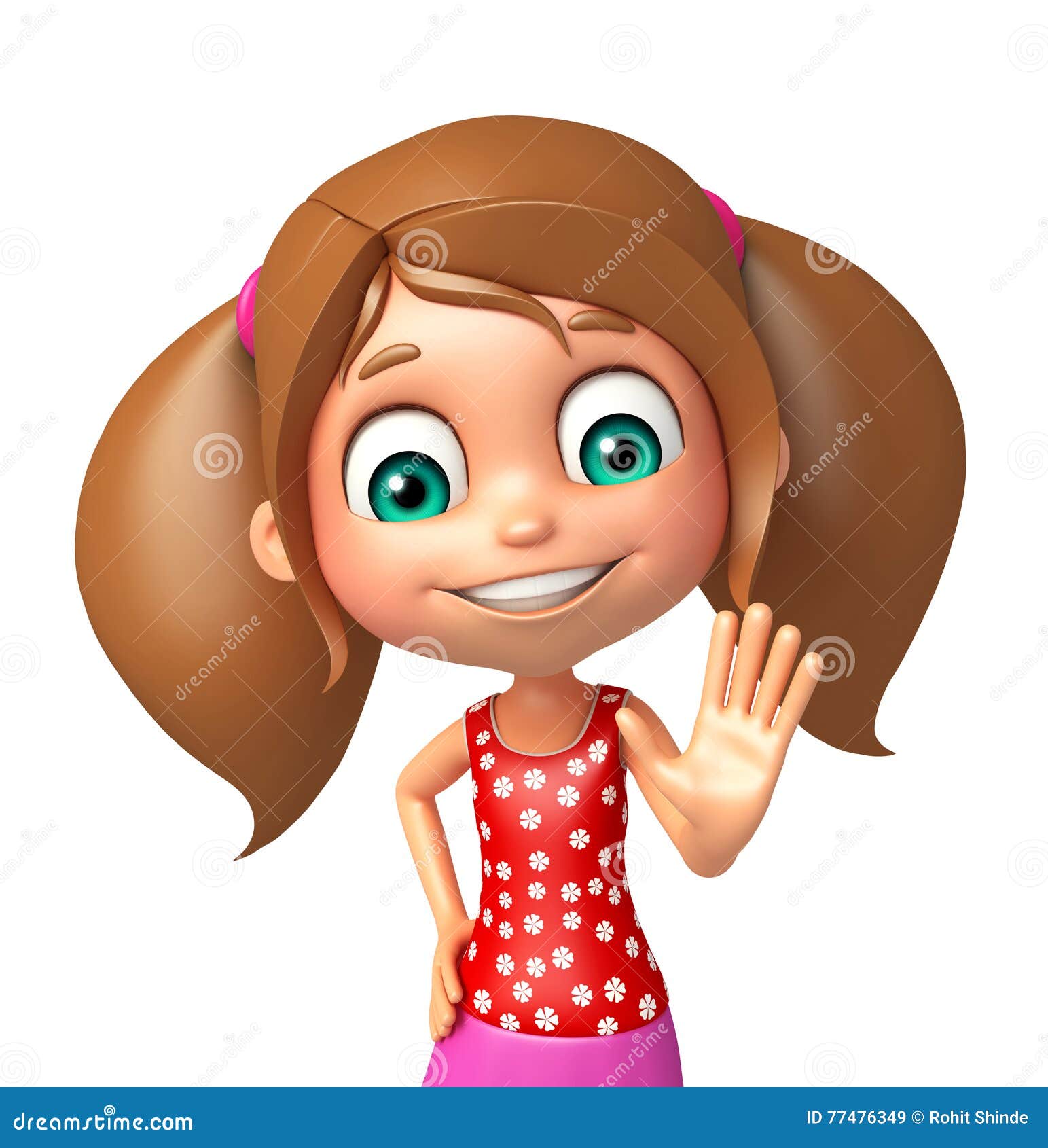 Kid girl with Stop pose stock illustration. Illustration of grade ...