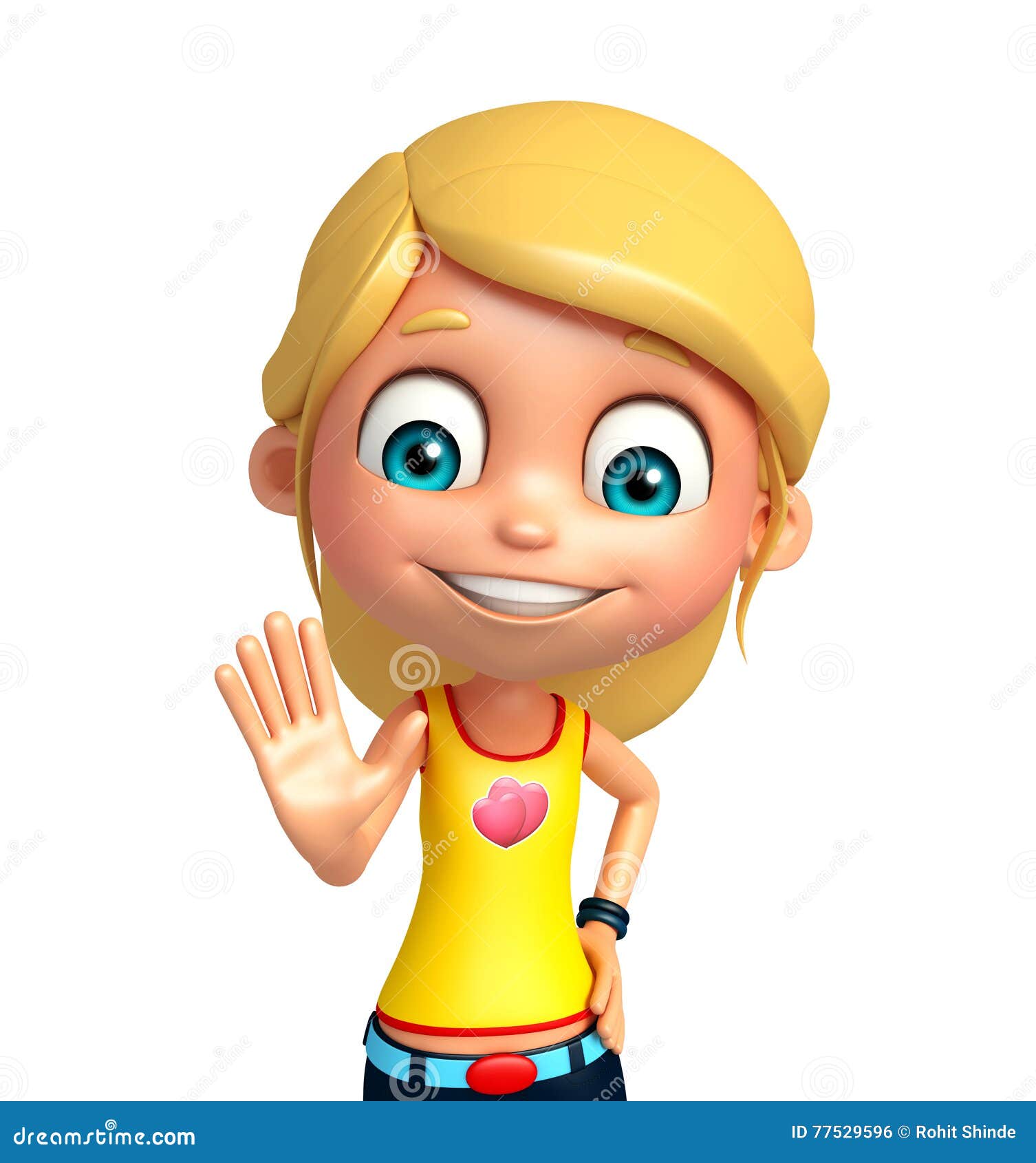 Kid girl with Stop pose stock illustration. Illustration of read - 77529596