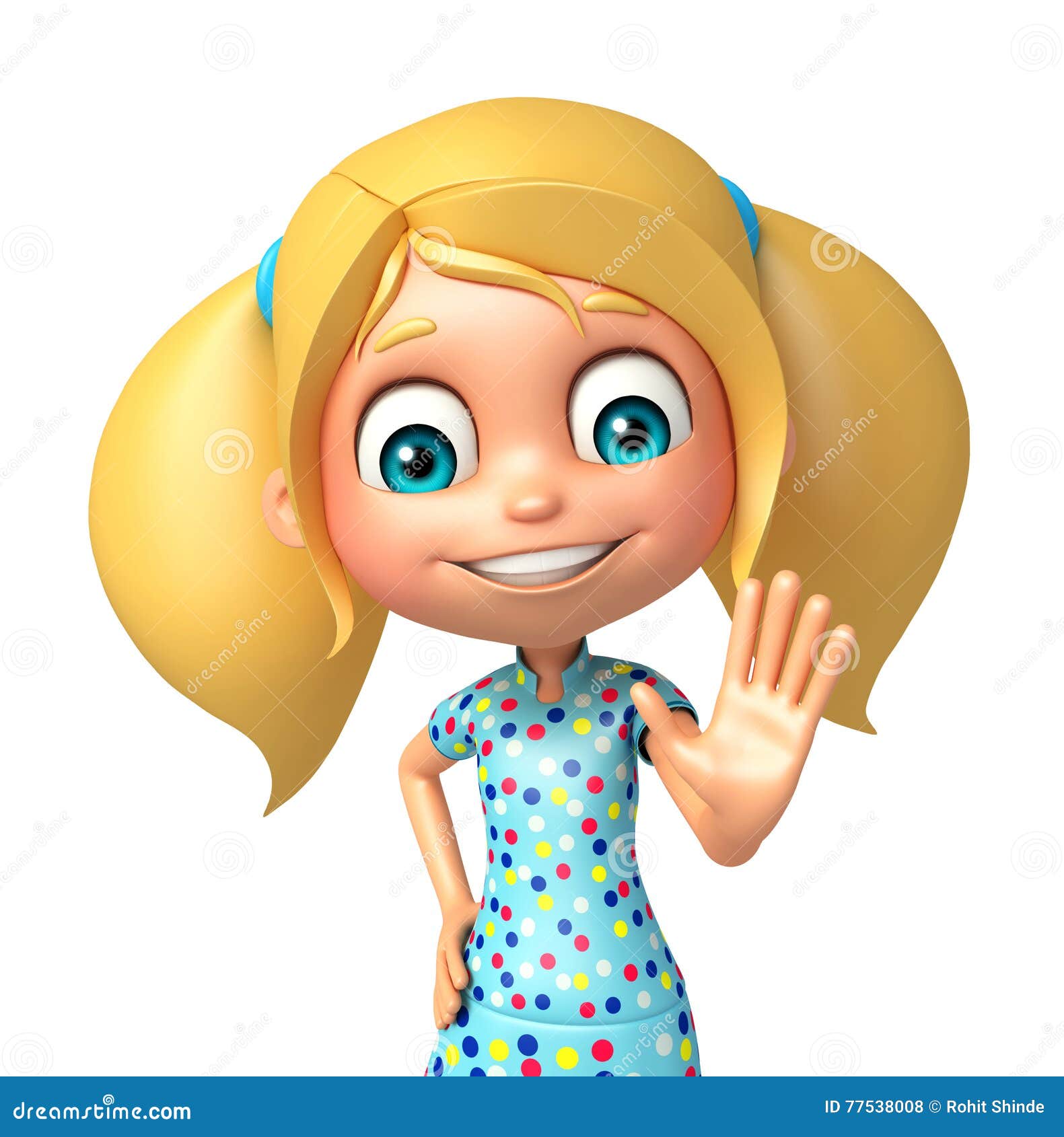 Kid girl with Stop pose stock illustration. Illustration of playful ...
