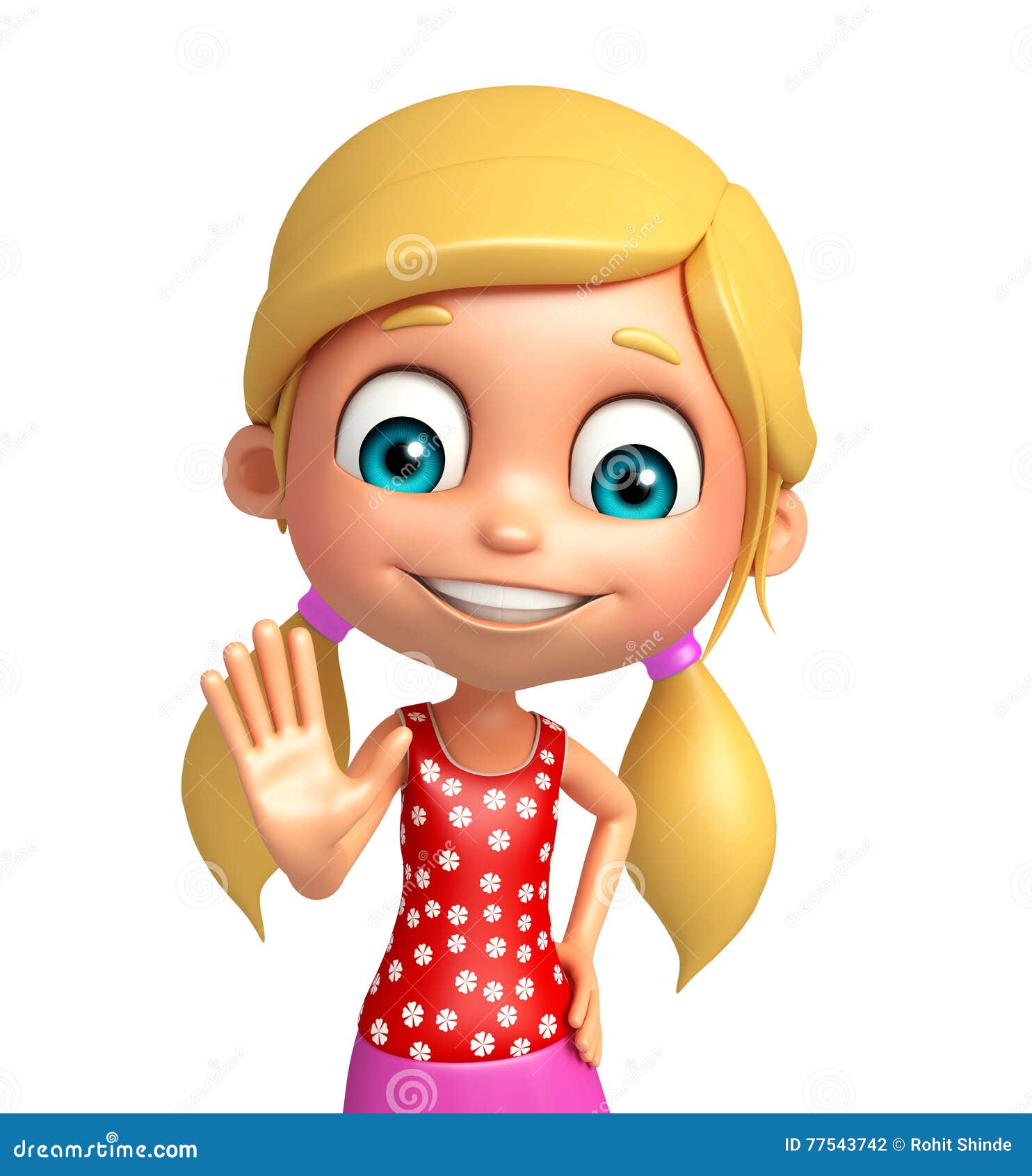Kid girl with Stop pose stock illustration. Illustration of read - 77543742