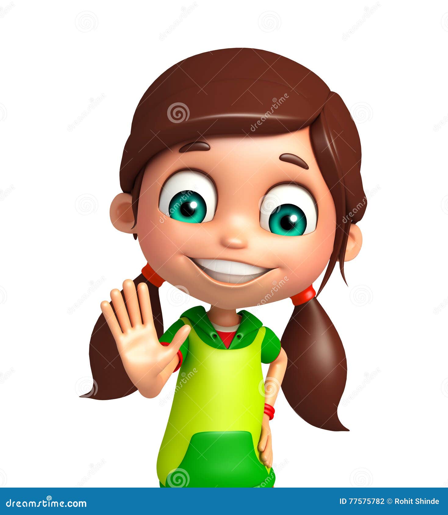 Kid girl with Stop pose stock illustration. Illustration of preschooler ...