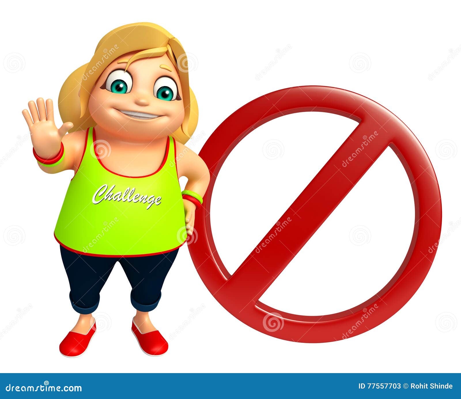 Kid girl with Stop sign stock illustration. Illustration of class ...