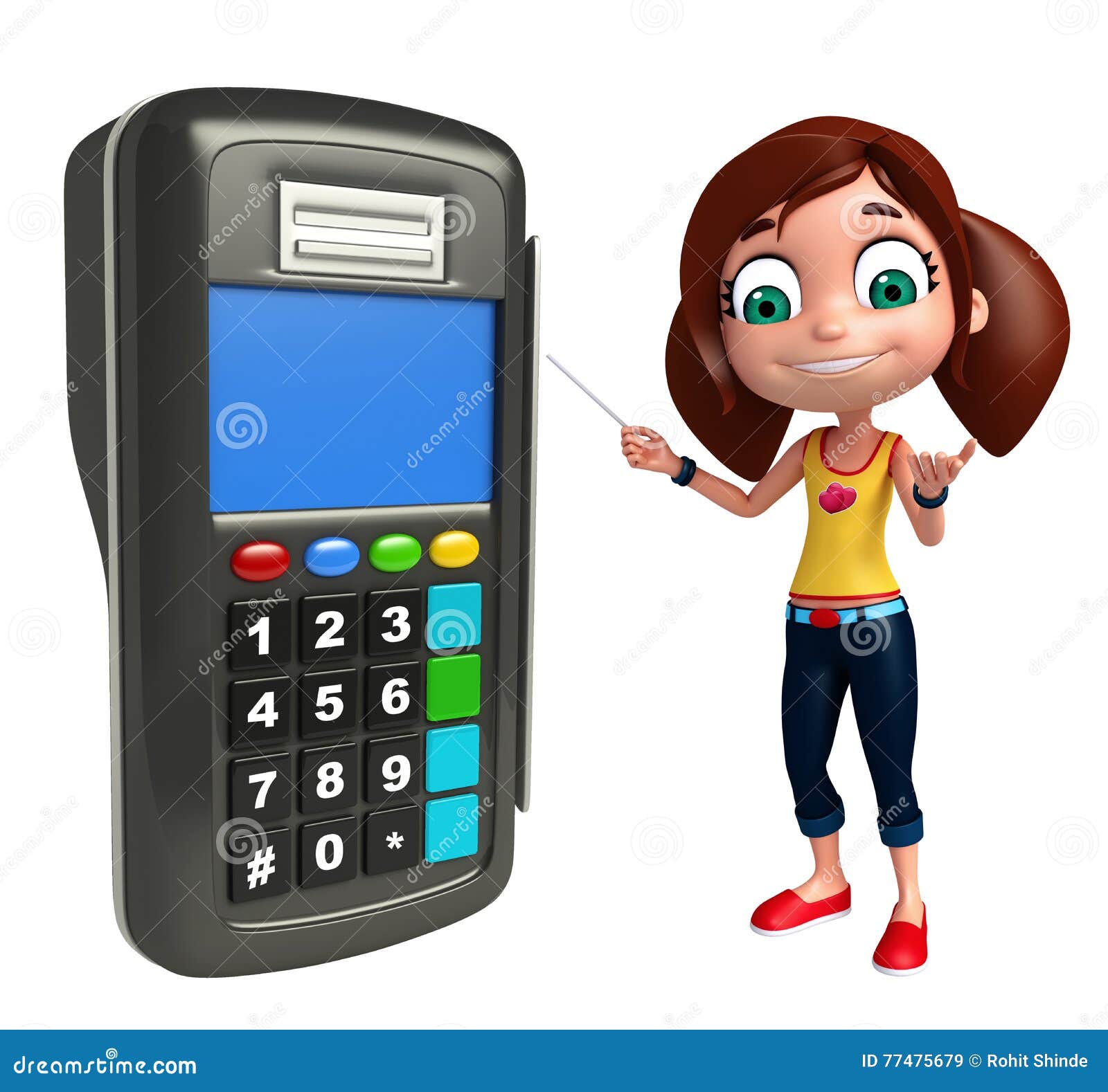 Kid girl with Swap machine stock illustration. Illustration of student ...