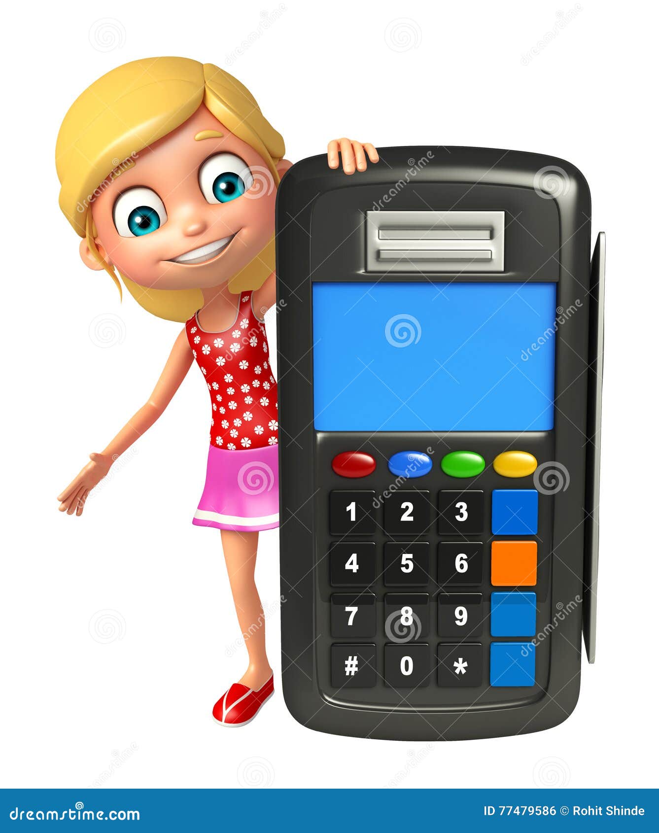 Kid girl with Swap machine stock illustration. Illustration of cute ...