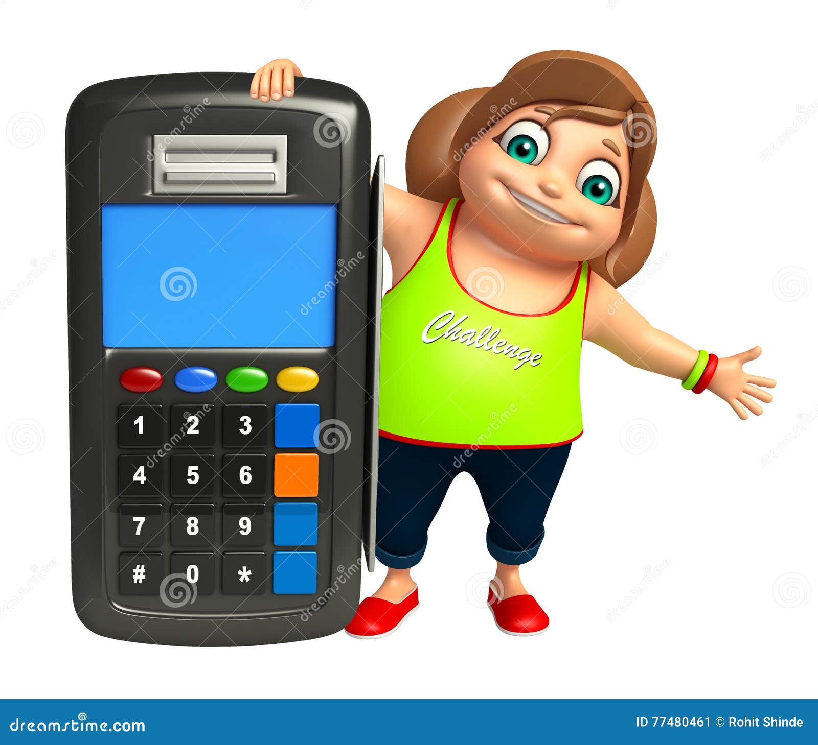 Kid girl with Swap machine stock illustration. Illustration of ...