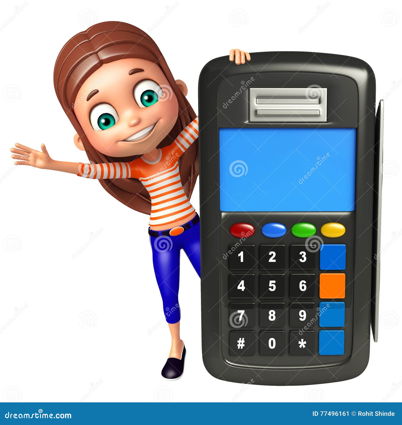 Kid girl with Swap machine stock illustration. Illustration of young ...