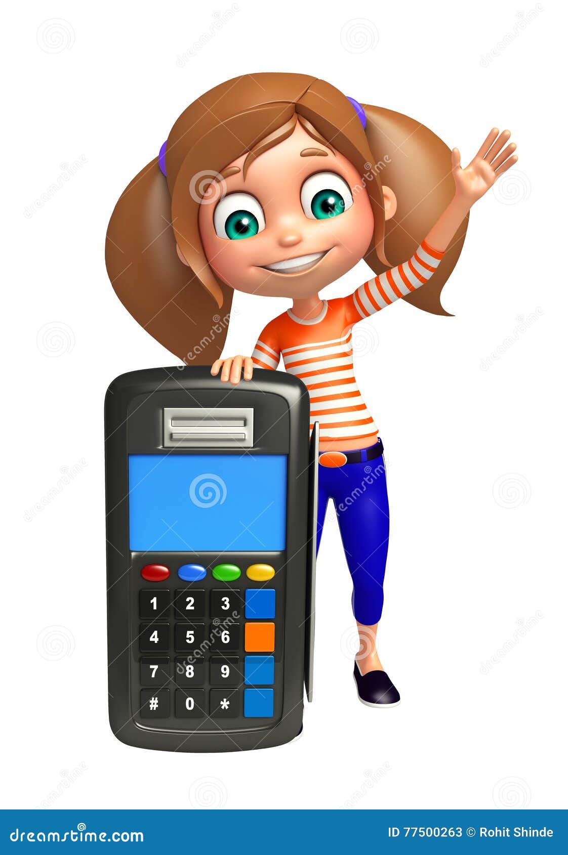 Kid girl with Swap machine stock illustration. Illustration of study ...