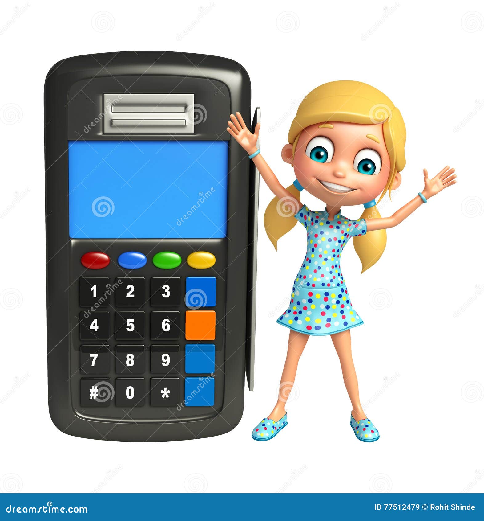 Kid girl with Swap machine stock illustration. Illustration of cute ...