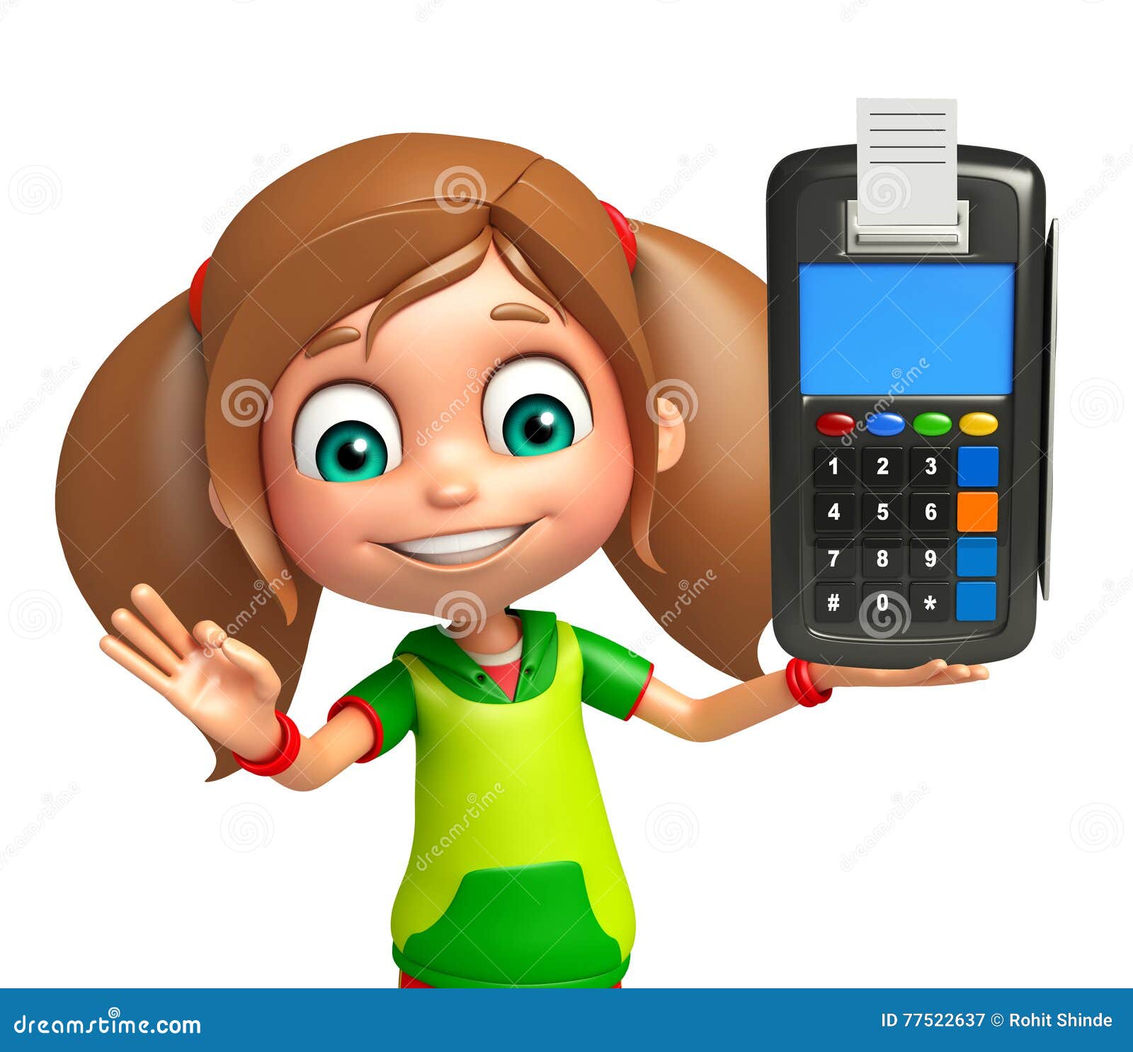 Kid girl with Swap machine stock illustration. Illustration of read ...