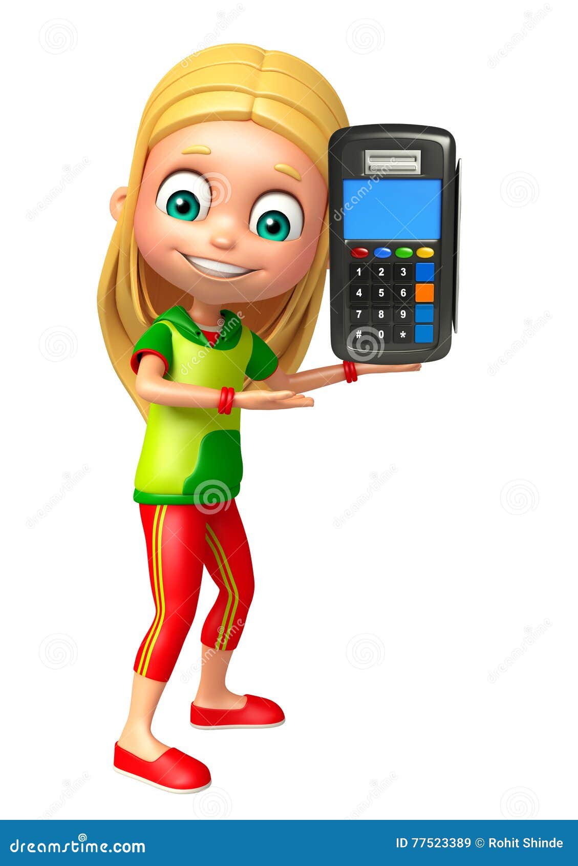 Kid girl with Swap machine stock illustration. Illustration of isolated ...